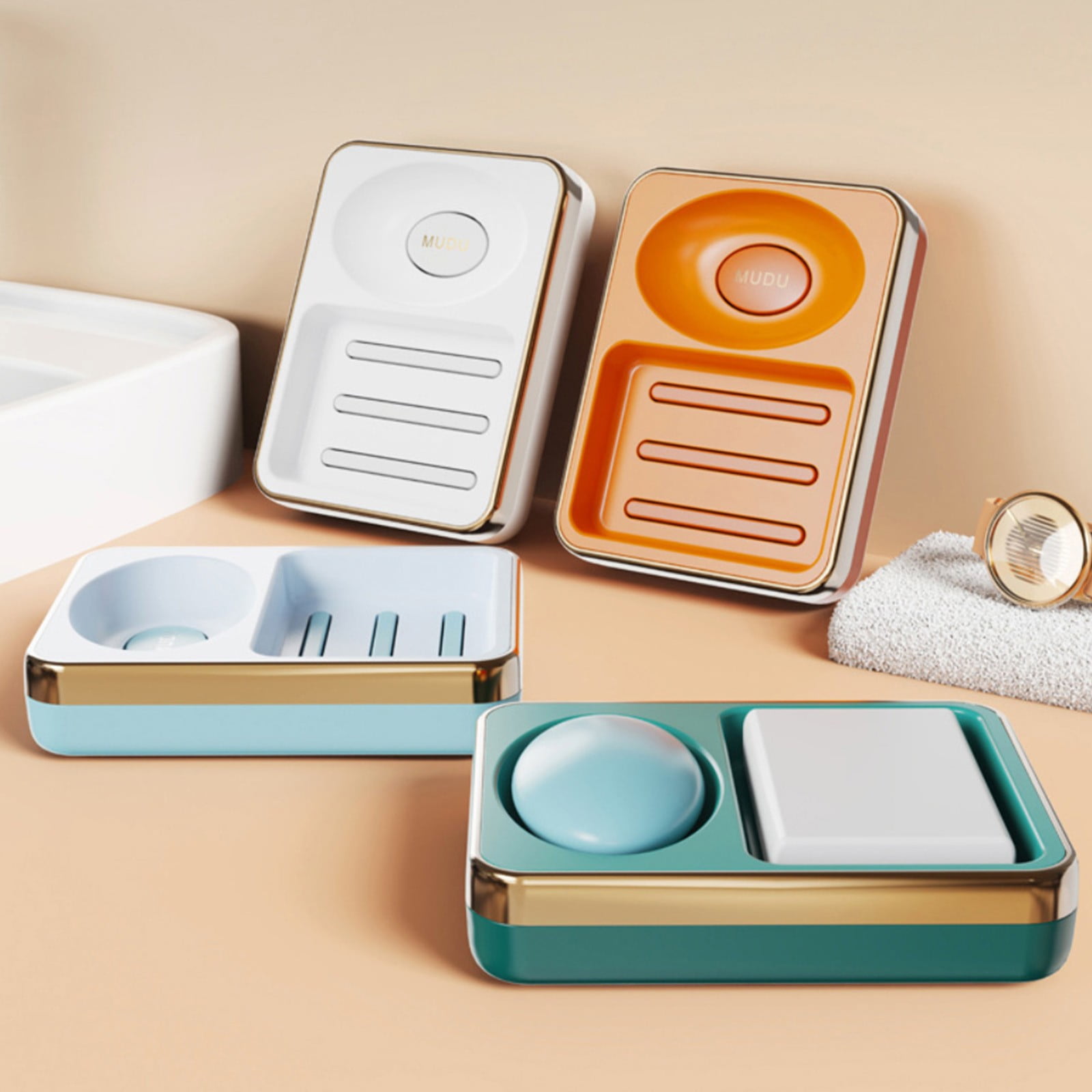 Under 10, Double Compartment Soap Box, Bathroom Soap Organizer, Large ...