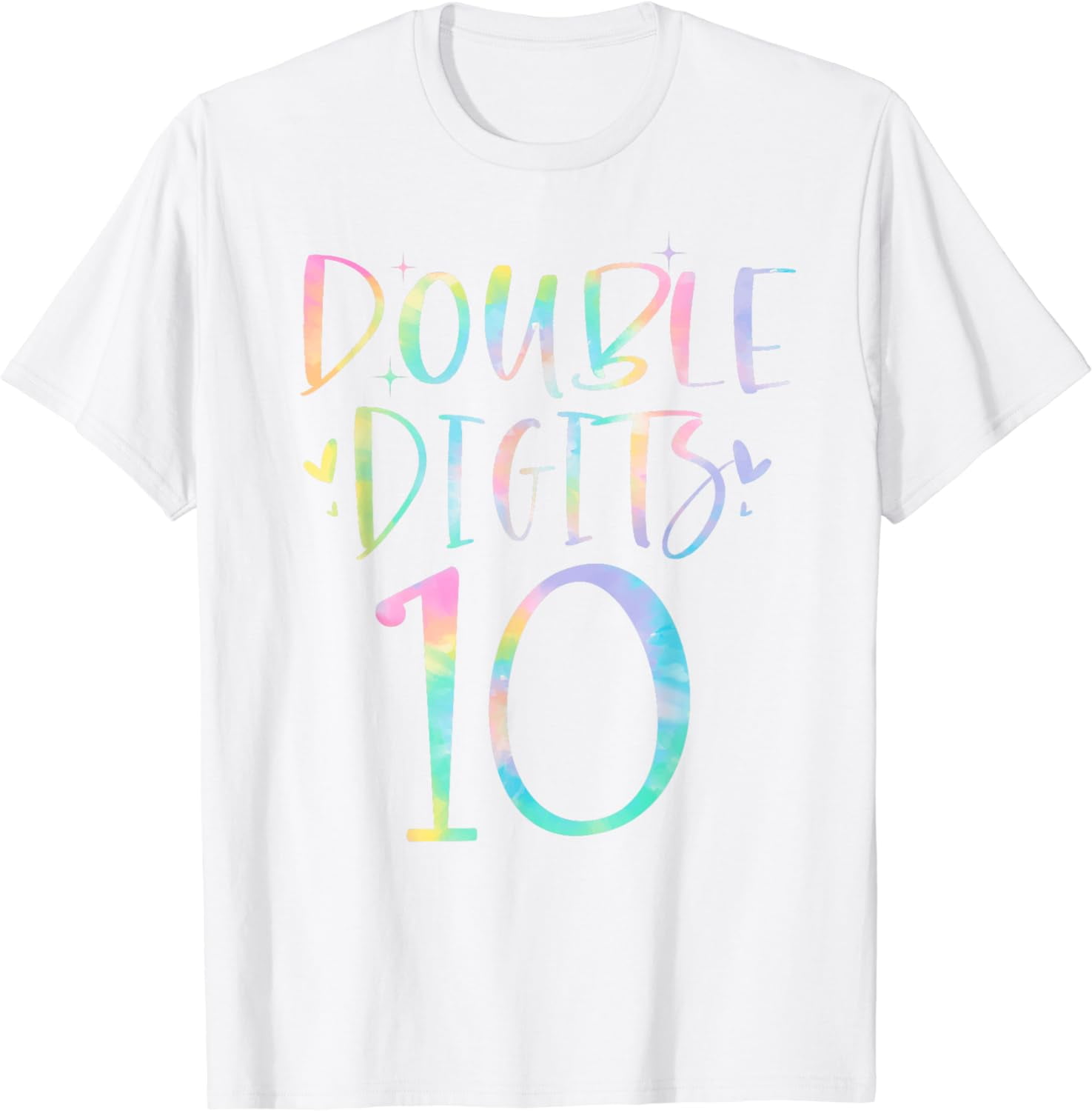 10 Double Digits 10 Year Old 10th Birthday Girl Tie Dye T-Shirt ...