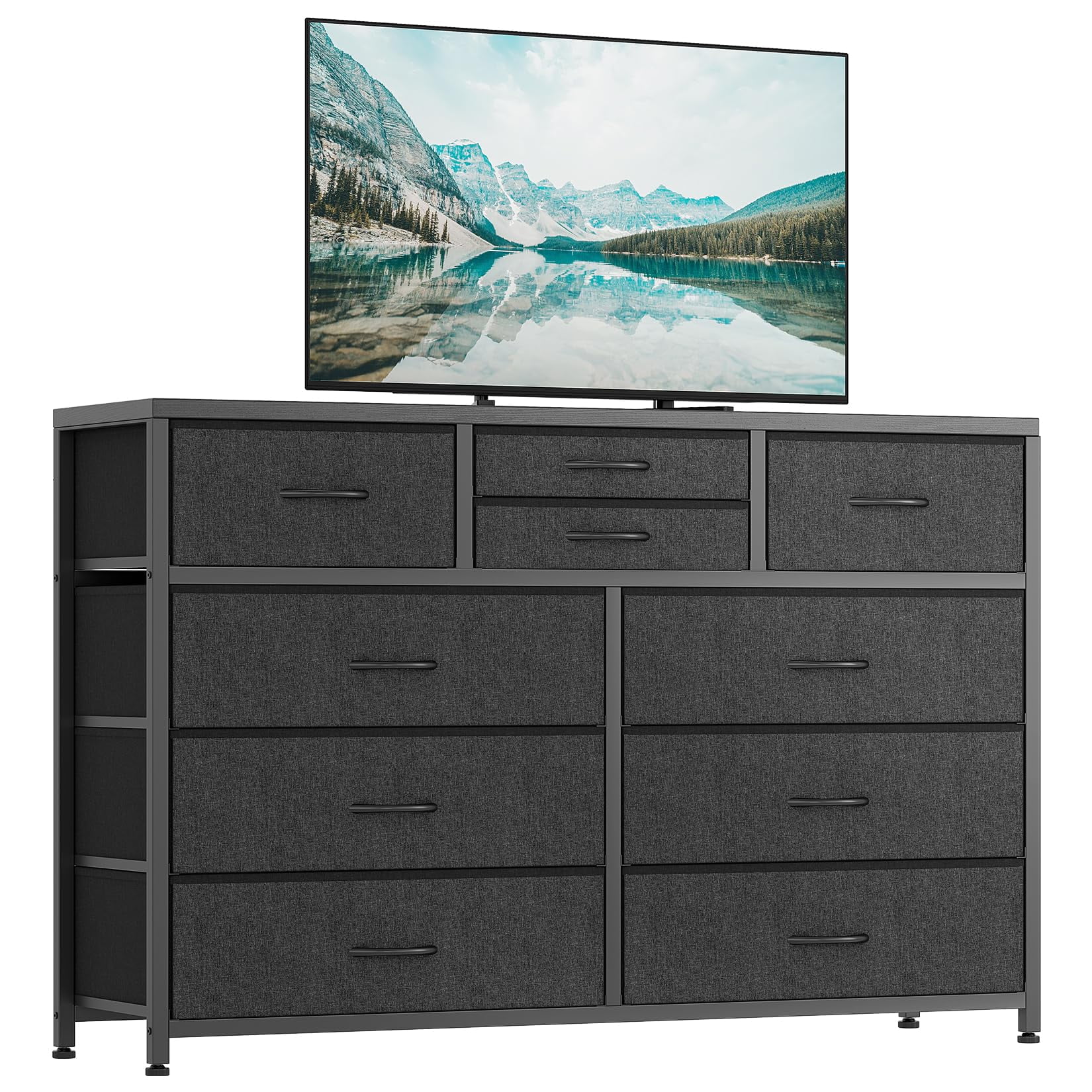 10 Drawer Dresser,TV Stand Entertainment Center Fabric Storage Dressers ...