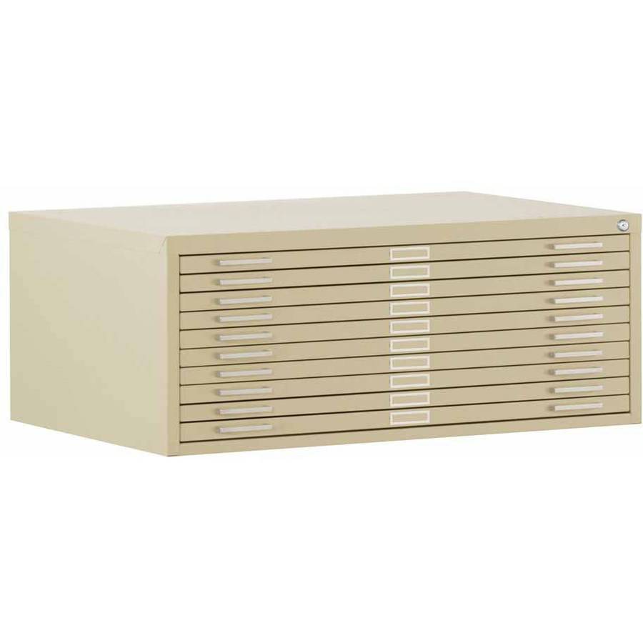 10-Drawer Flat File, 46-3/4"W x 35-3/8"D x 16-1/8"H, Putty - Walmart.com