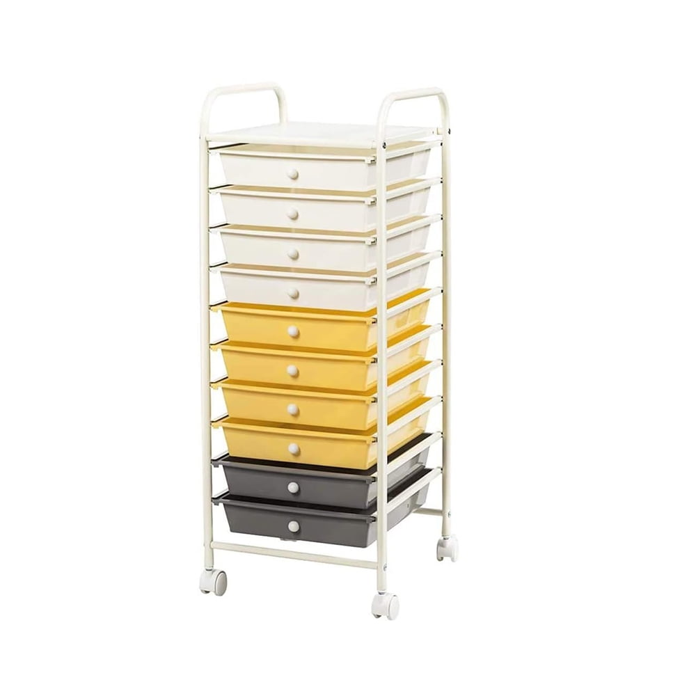 10-Drawer Home Office Rolling Storage Cart, Dolly Cart, Versatile ...