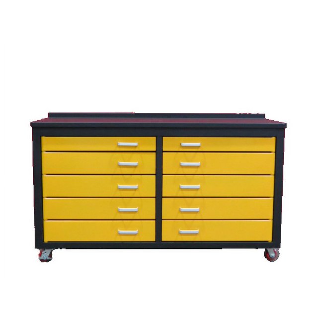 10-Drawer Large Rolling Tool Cabinet with Workbench, Metal Tool Cart ...