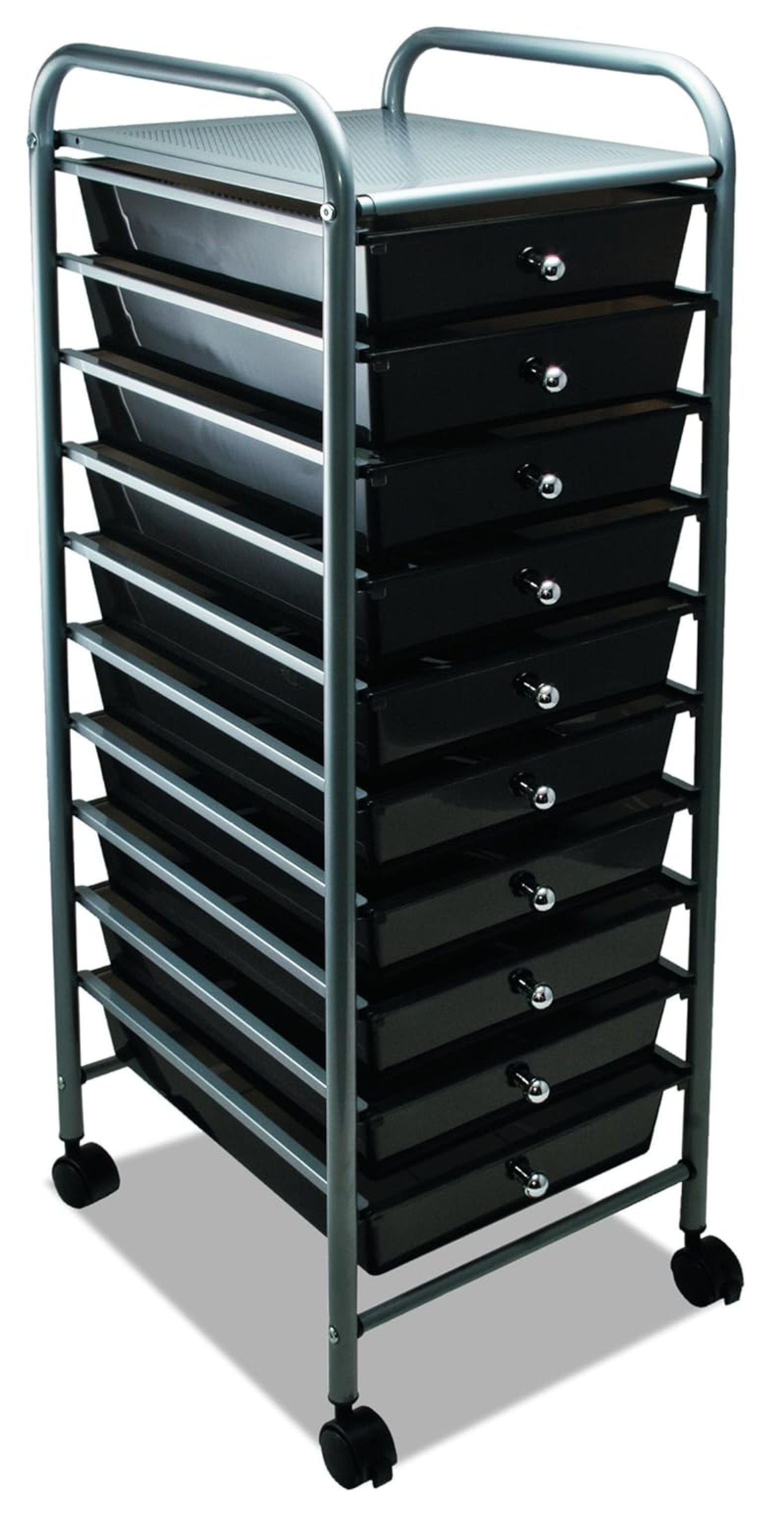 10-Drawer Rolling File Organizer Cart, 37.6 x 13 x 15.25 Inches, Smoke ...