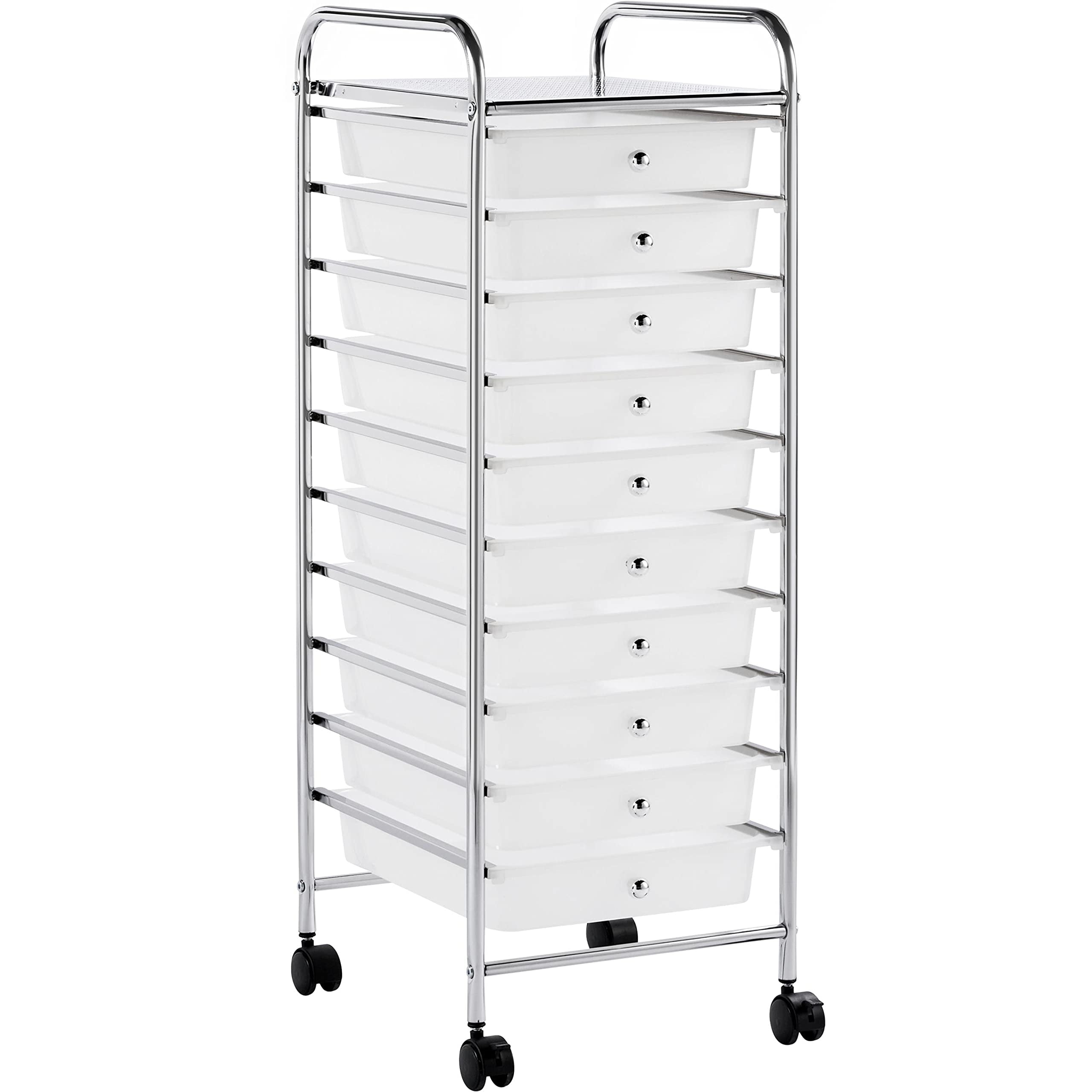 10 Drawer Rolling Storage Cart, Large Capacity Mobile Organizer with ...