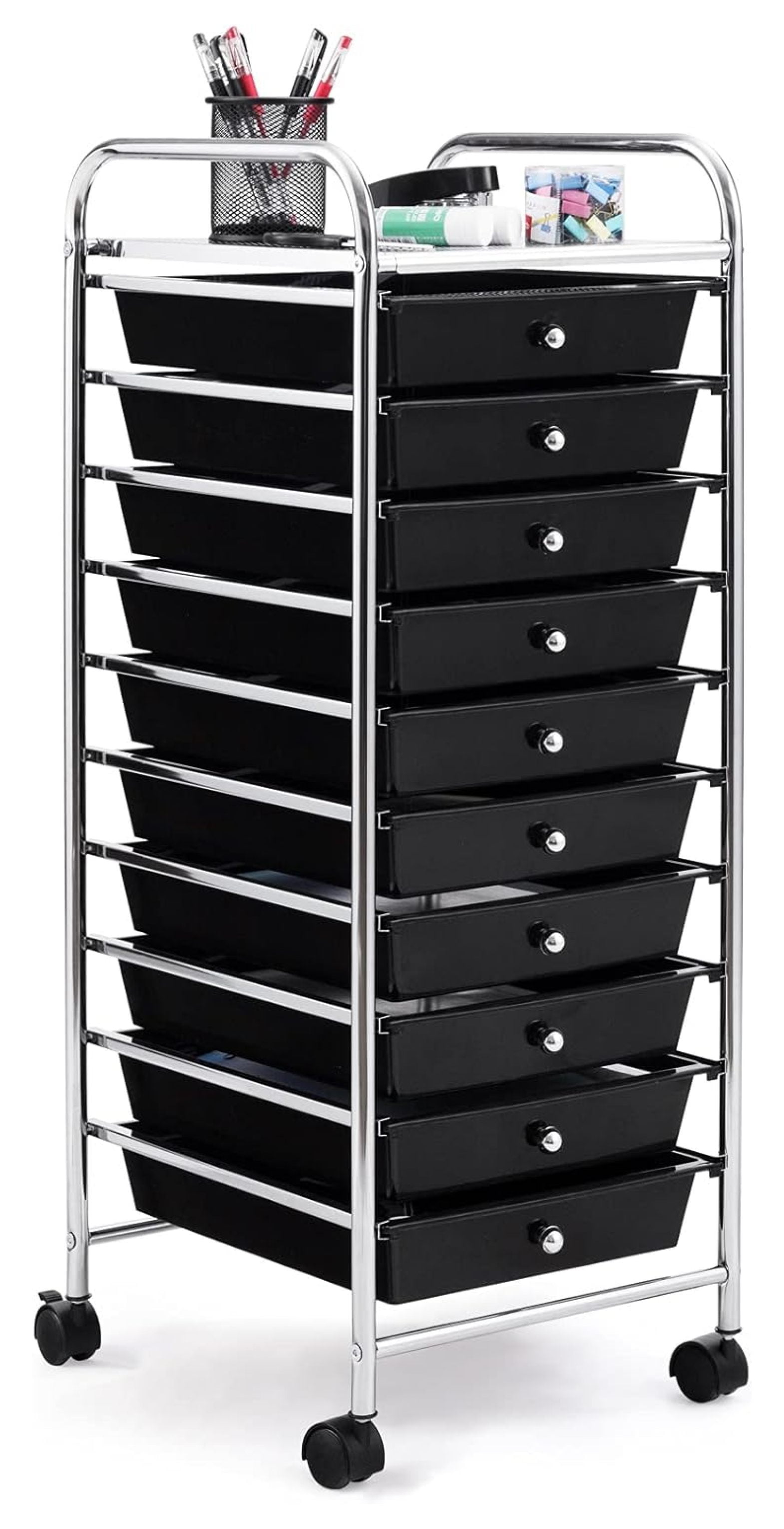 10-Drawer Rolling Storage Cart, Multipurpose Utility Cart Mobile Craft ...