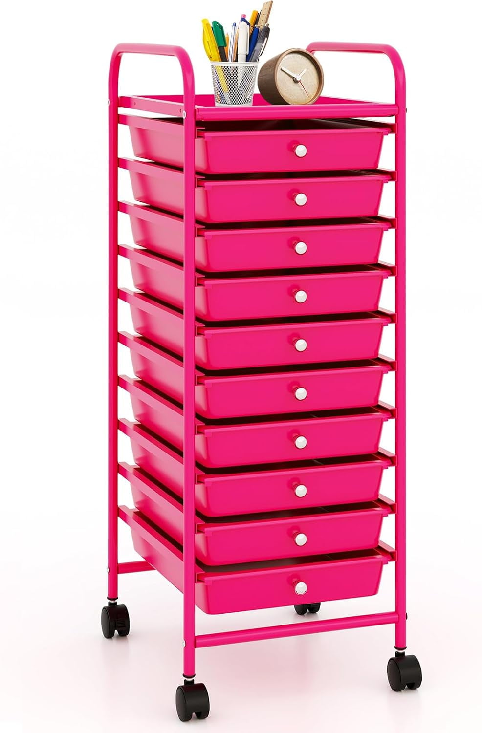 10 Drawer Rolling Storage Cart, Organization Cart on Drawers for Craft ...