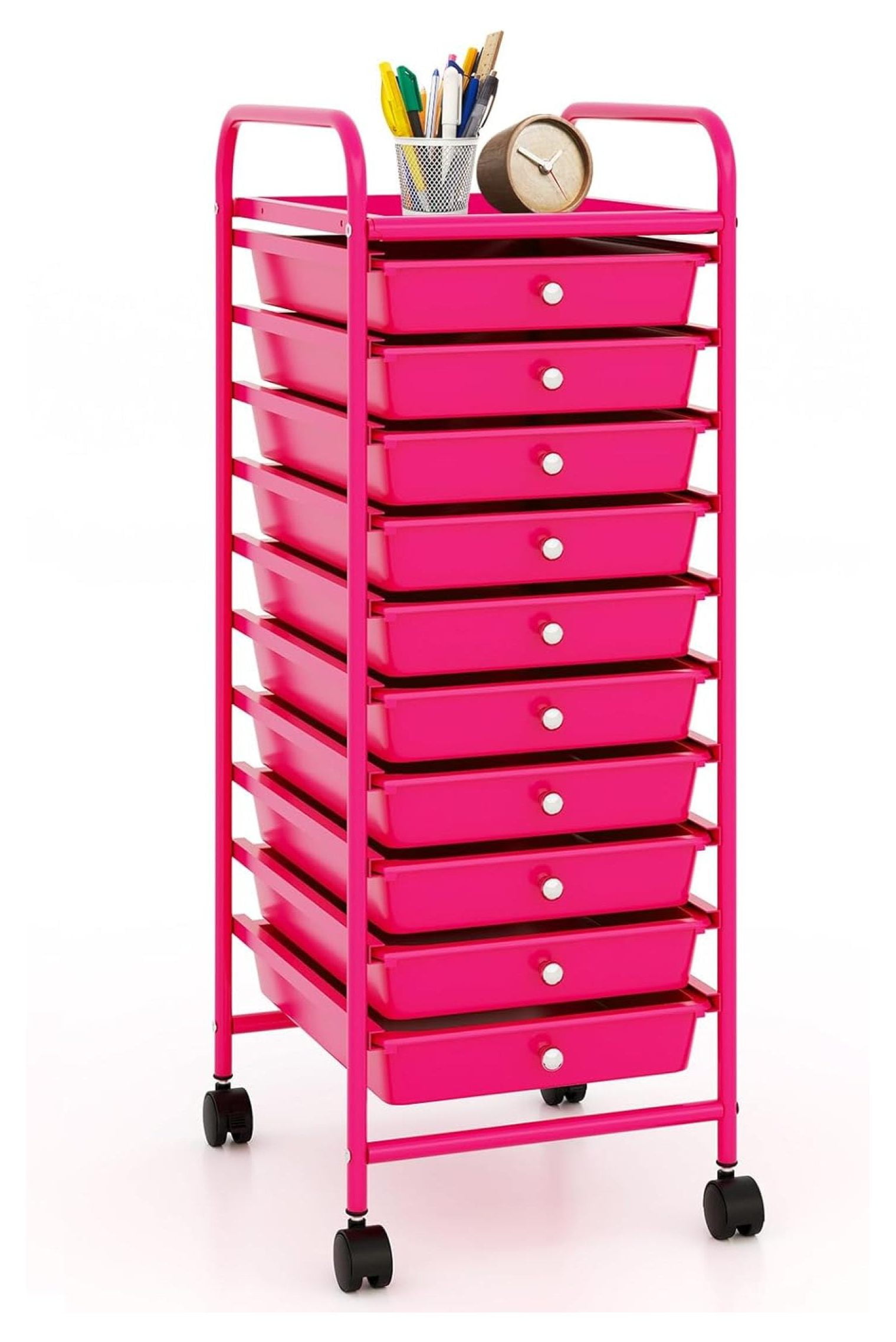 10 Drawer Rolling Storage Cart, Organization Cart on Drawers for Craft ...