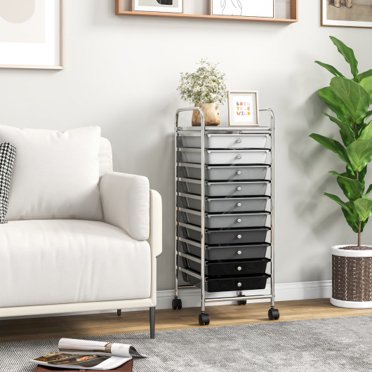 Ameriwood Home Marshall 3 Shelf Metal Rolling Utility Cart, Teal ...