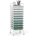 10-Drawer Rolling Storage Cart w/Wheels, Handle, Removable Drawers ...