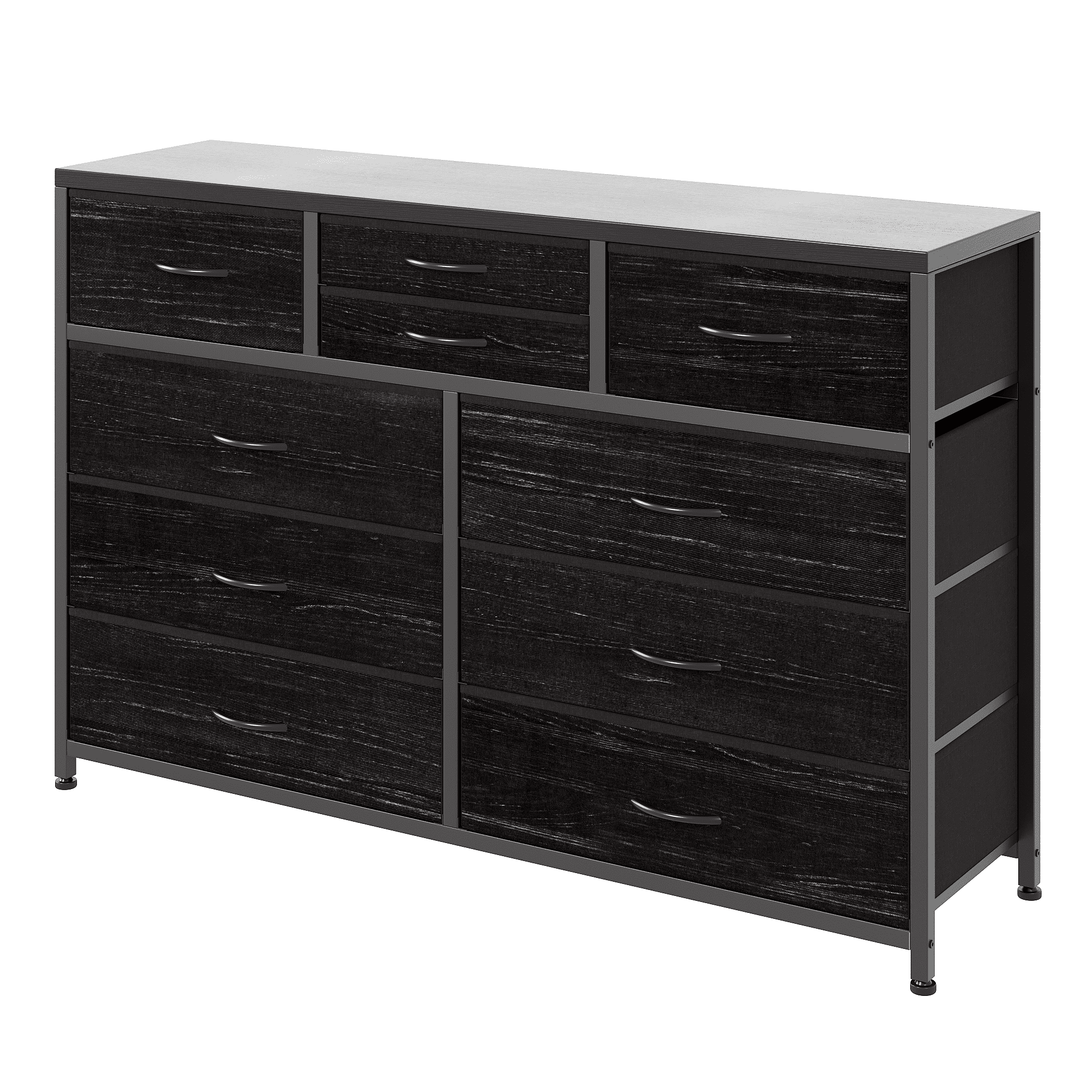 10 Drawers Fabric Dressers for Bedroom, Wood Top, Steel Frame, Modern ...