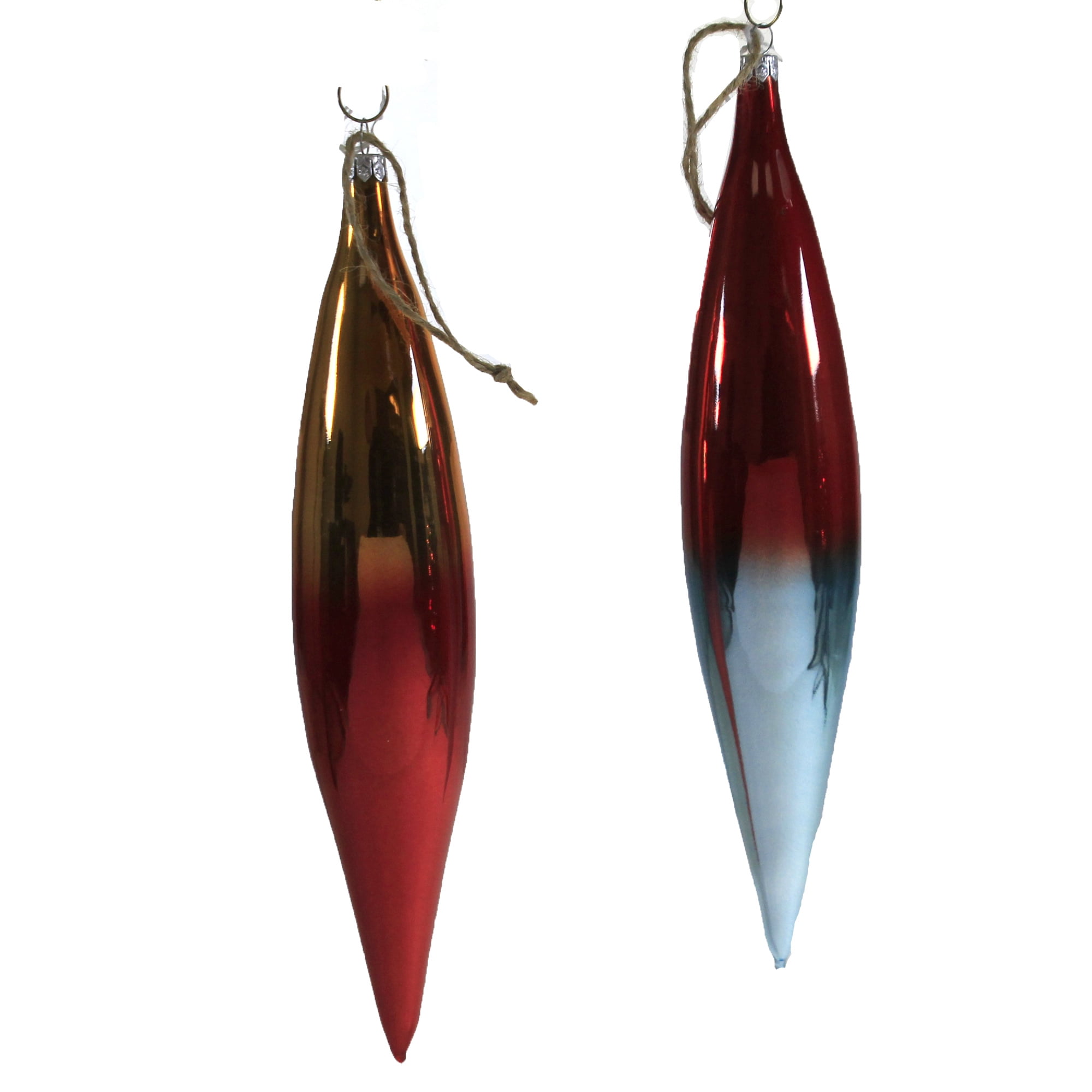 10" Drop / Spindle Set / 2 - 2 Glass Ornament 10 Inch, Glass - Large ...