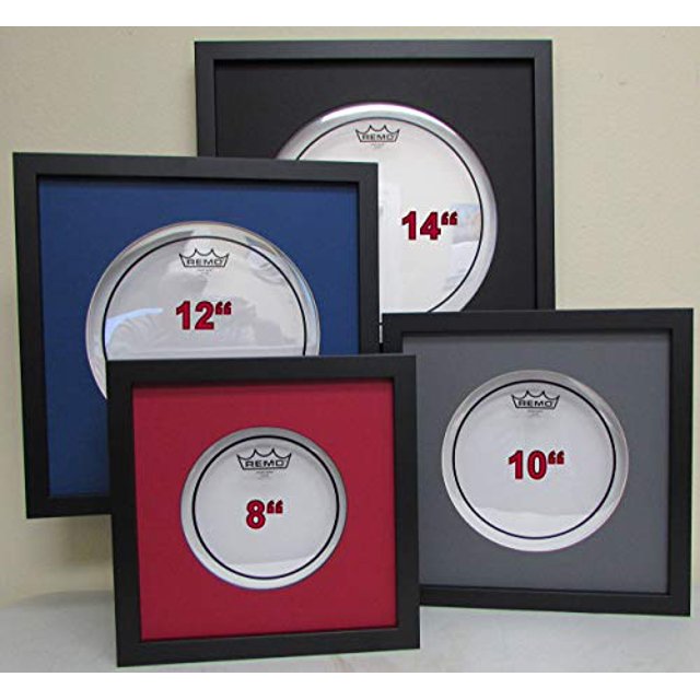 10" Drum Head Display Frame Set Black Frame with Matting Easy Mount ...
