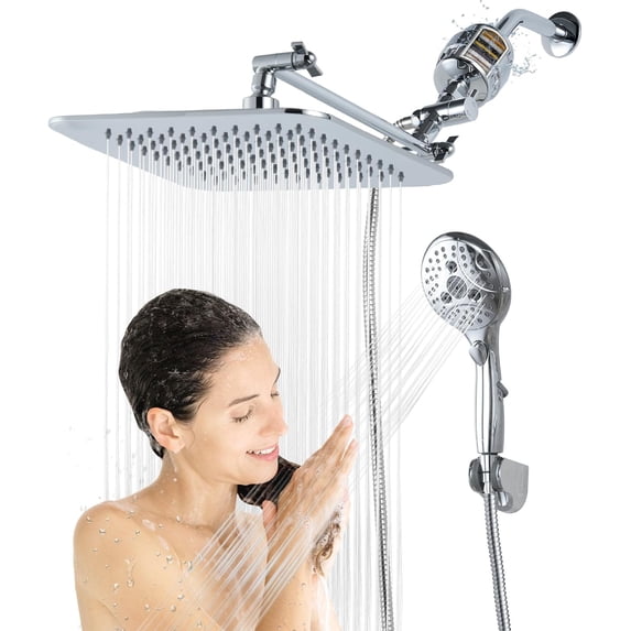 10'' Dual 20 Stage Filtered Shower with Handheld, 6 Settings Handheld ...
