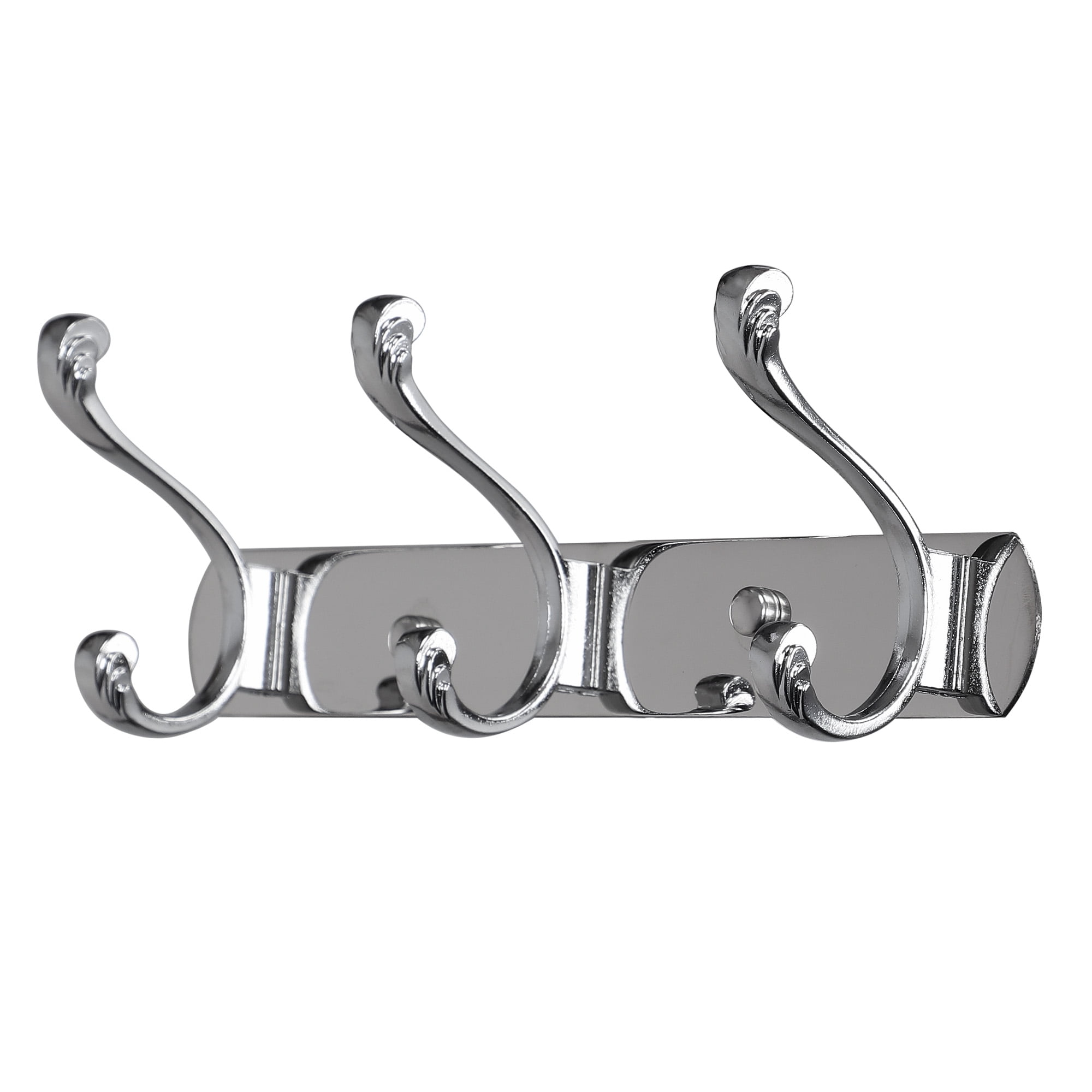10" Dual 3 Hooks Coat Rack Wall Hooks Coat Hooks Zinc Alloy Silver Tone ...