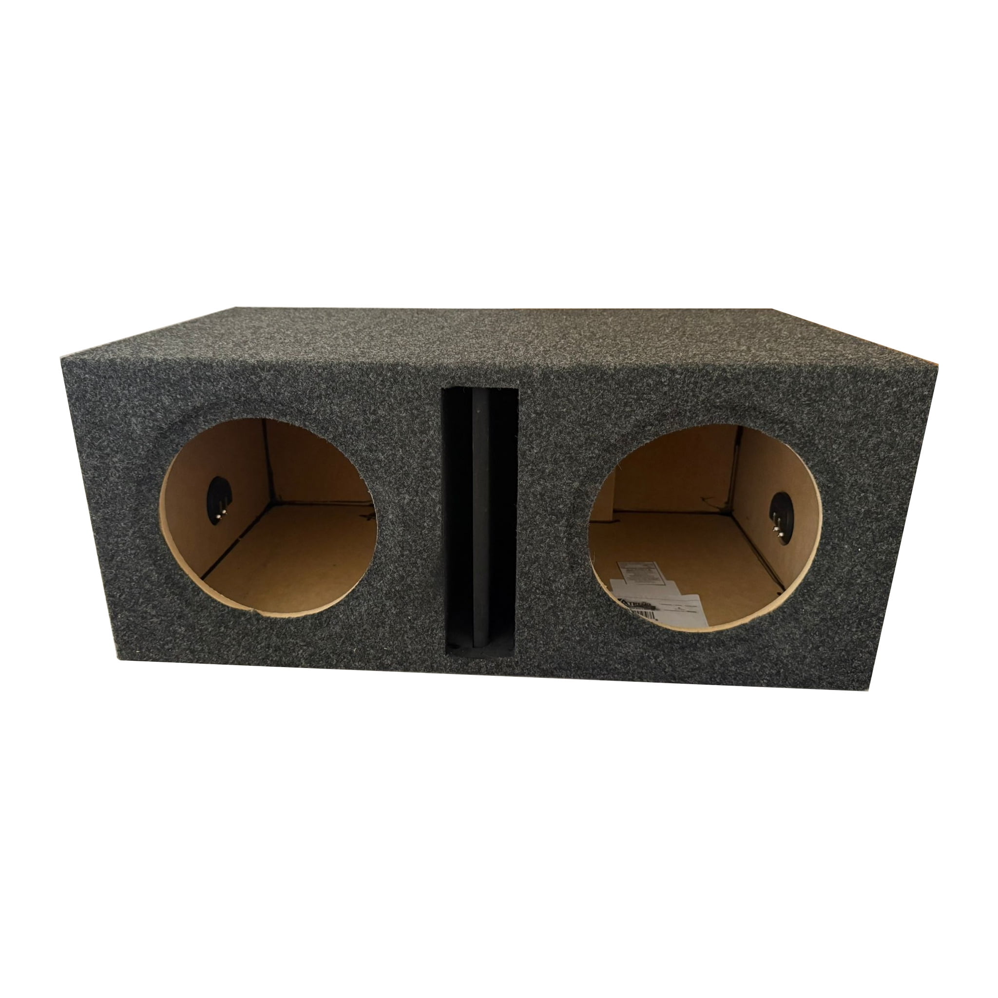 10" Dual Vented Divided Chambers Premium Charcoal Carpeted Subwoofer ...