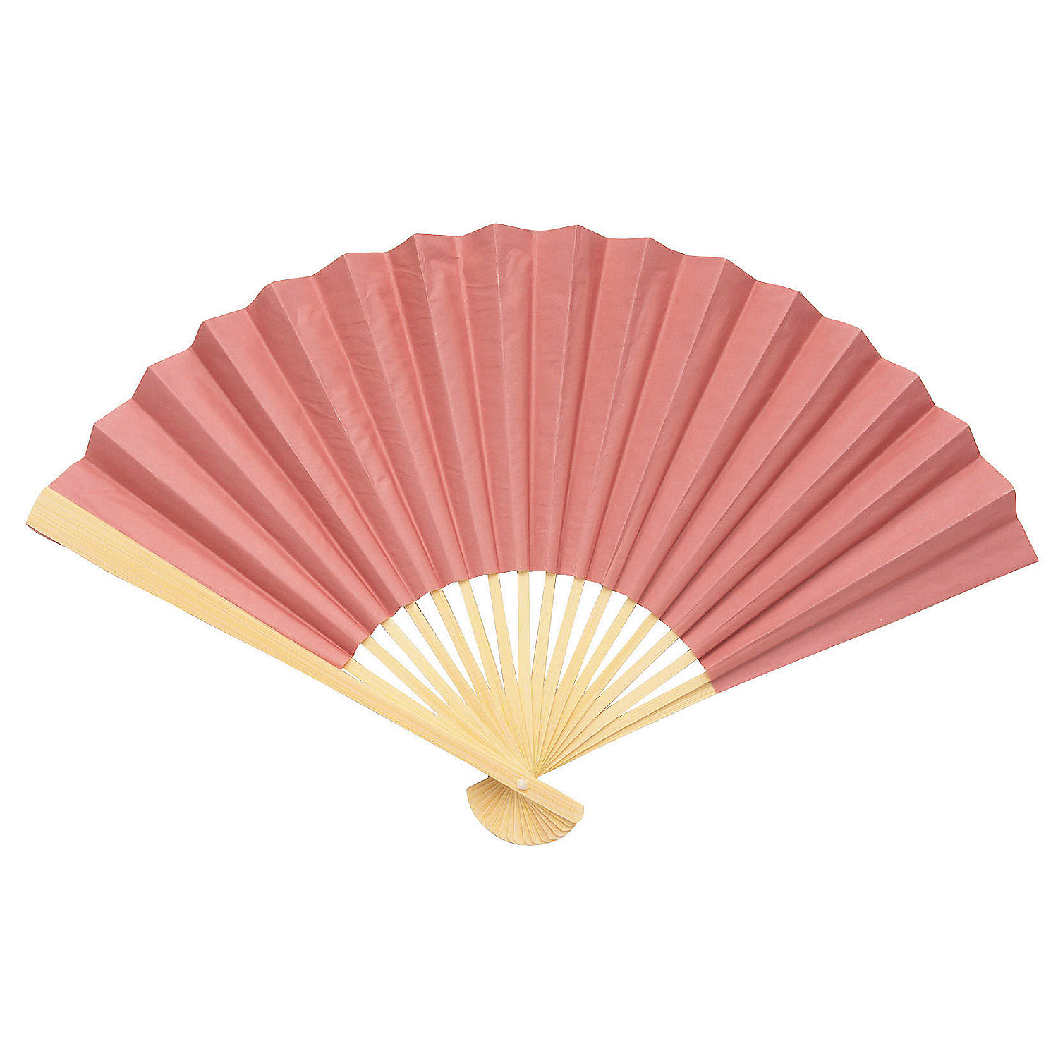 10" Dusty Rose Paper & Wood Folding Hand Fans - 12 piece - Walmart.com