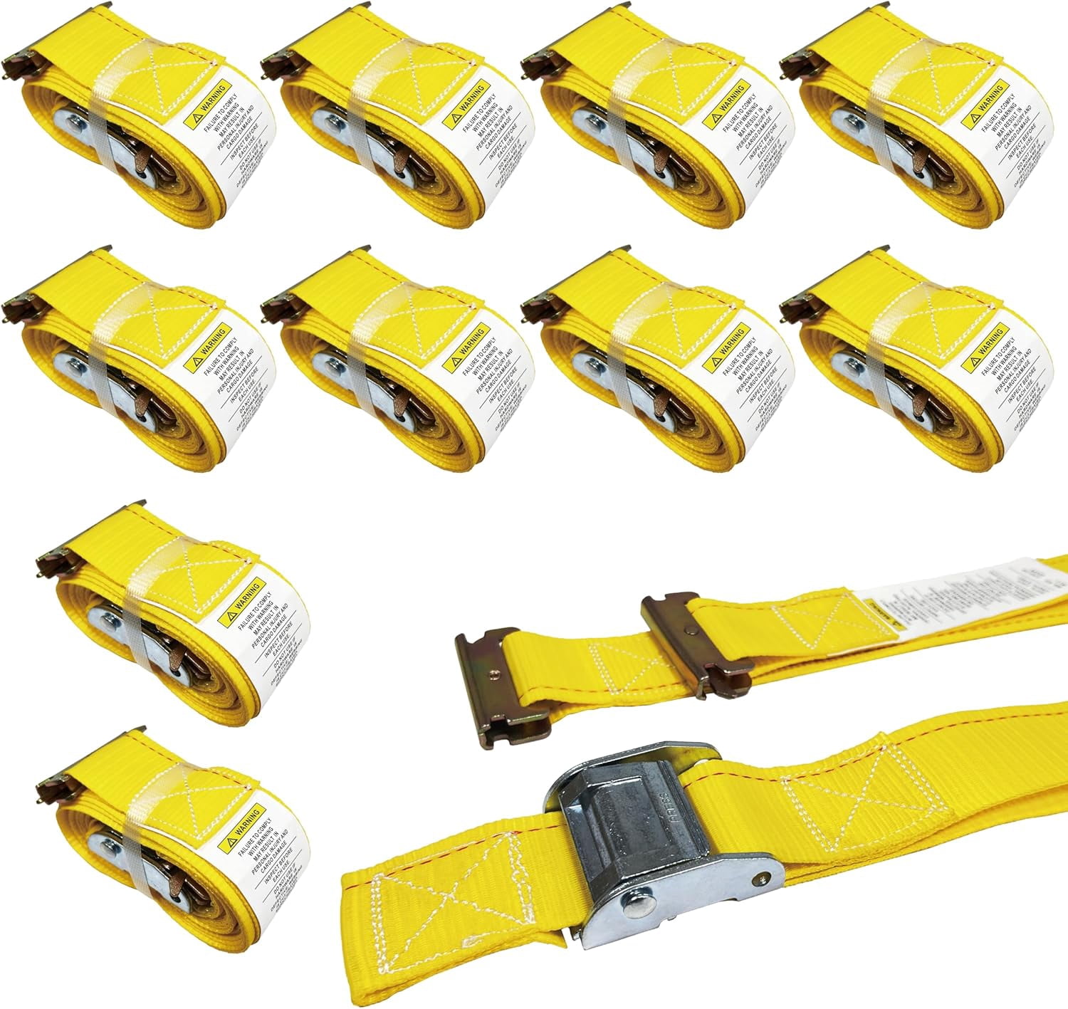 10 E-Track Cam Buckle 2" x 16' x 2,500 lbs Strength for Cargo Tie Down ...