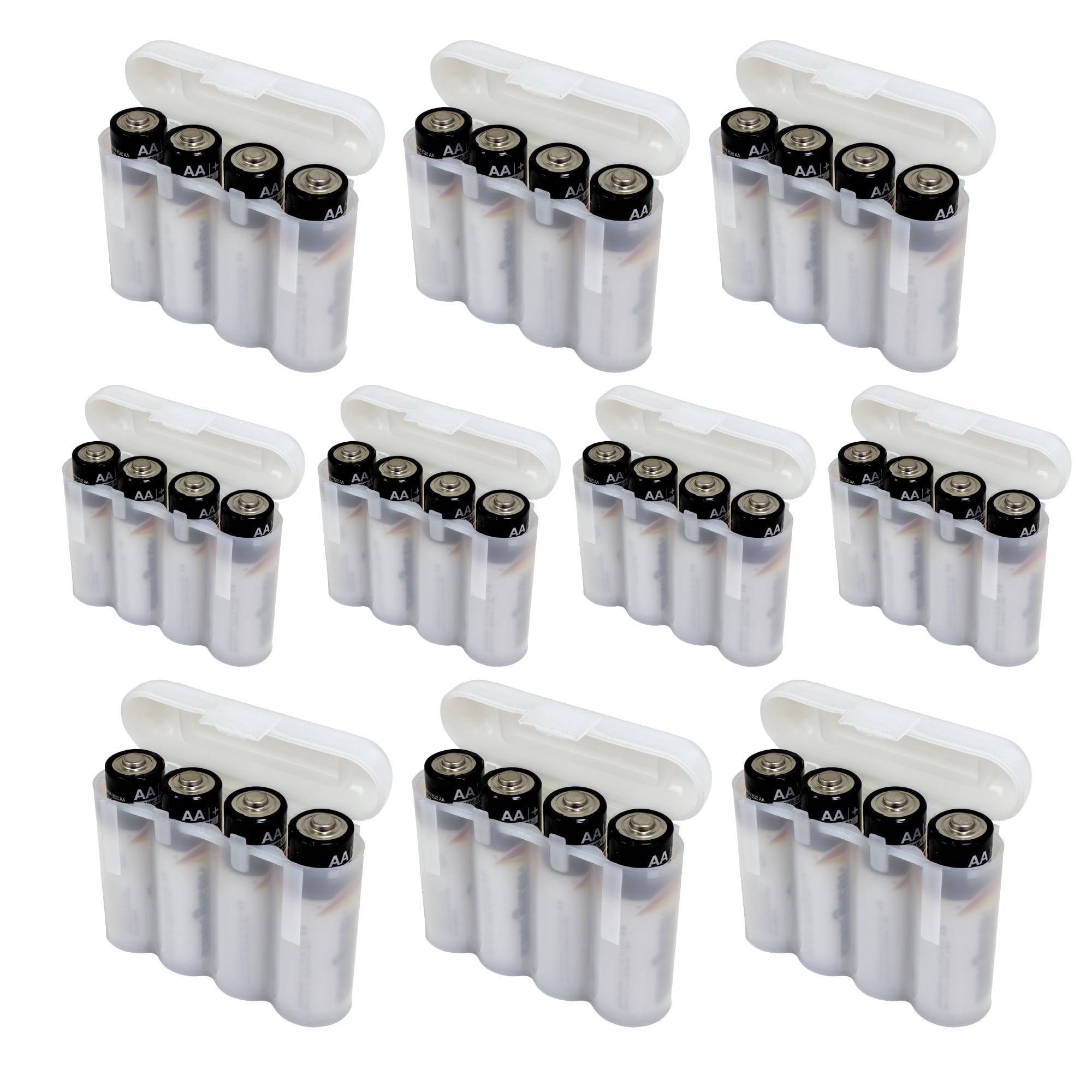 10 EBC Battery White AA AAA CR123A Plastic Battery Holder Storage Cases ...
