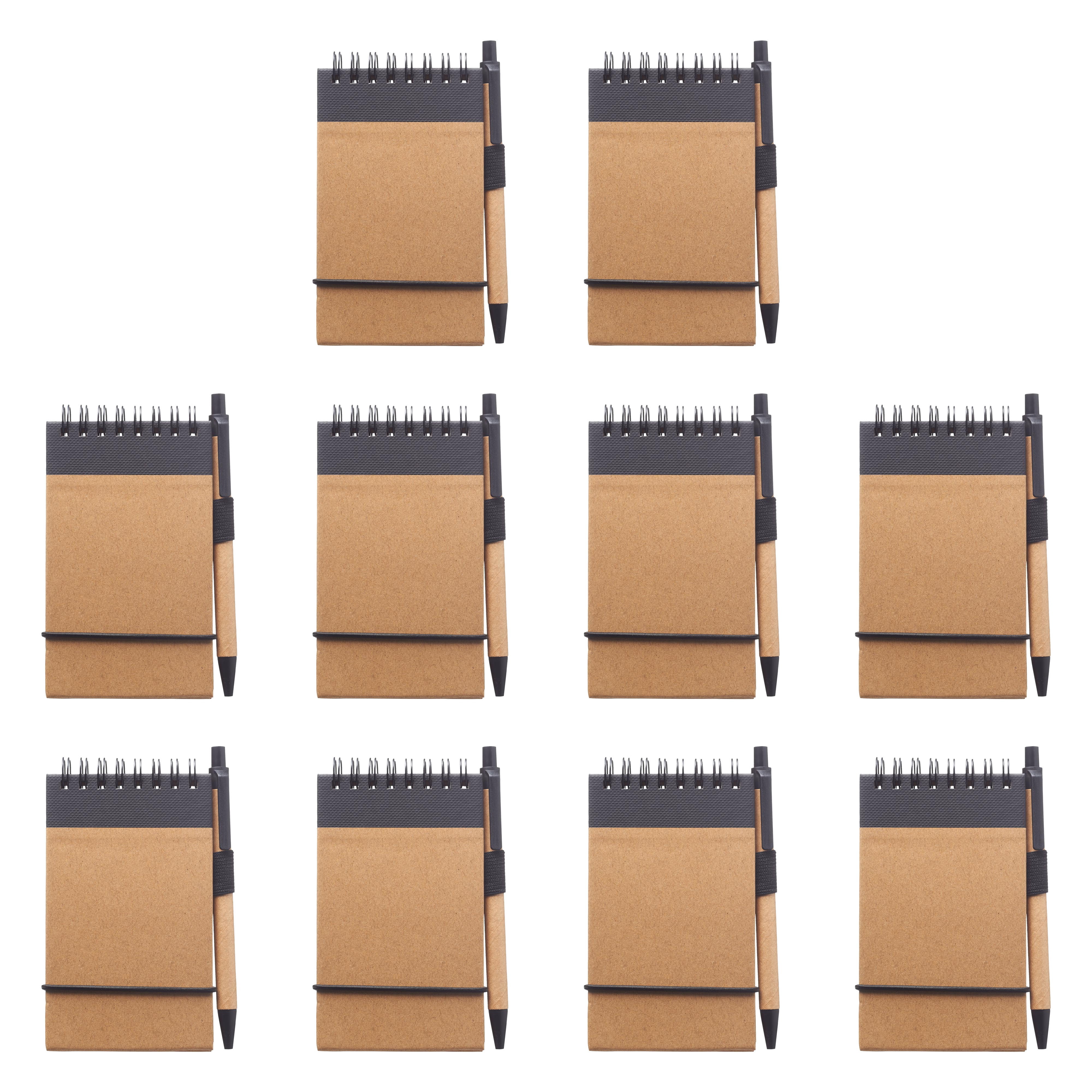 10 ECO Jotters with Pen Set - Recycled Paper, 3 x 5 inches, Minimalist ...