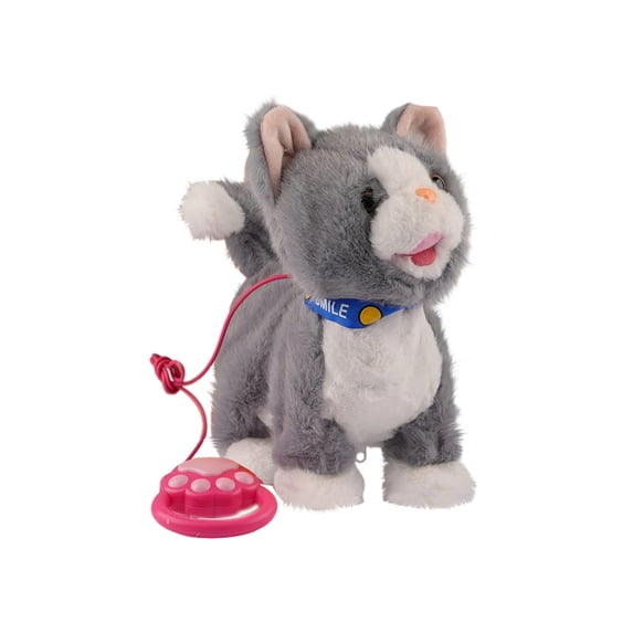 10''Easter Electric Plush Cat with Leash:Walking,Barking & Moving Toy ...