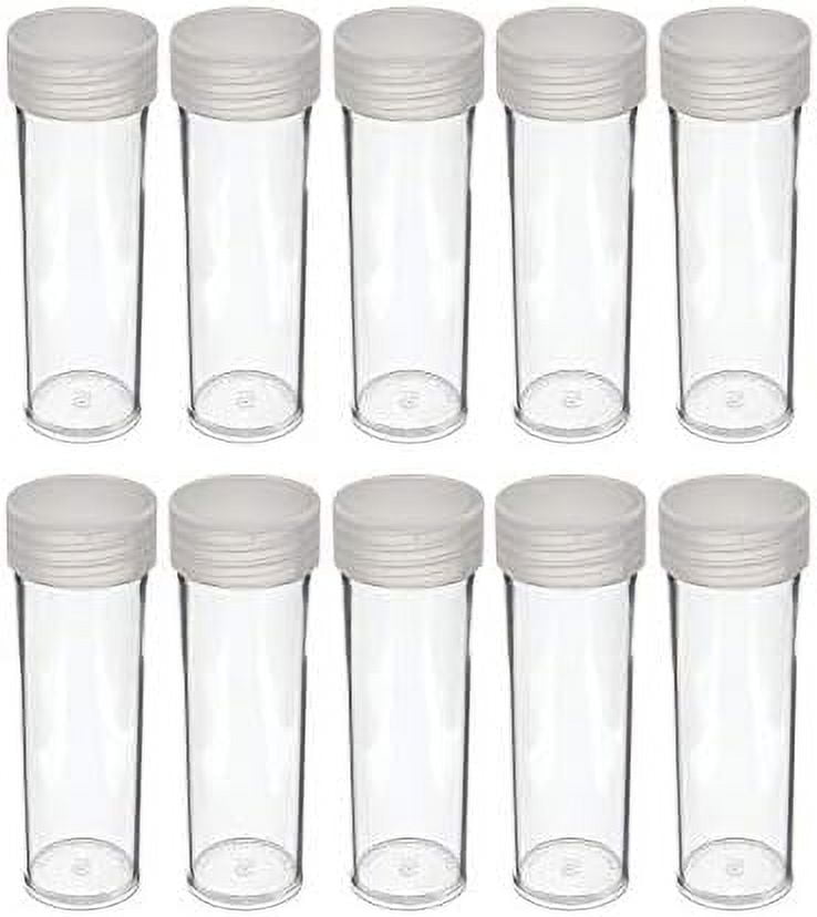 (10) Edgar Marcus Round Clear Plastic (Nickel) Size Coin Storage Tube ...