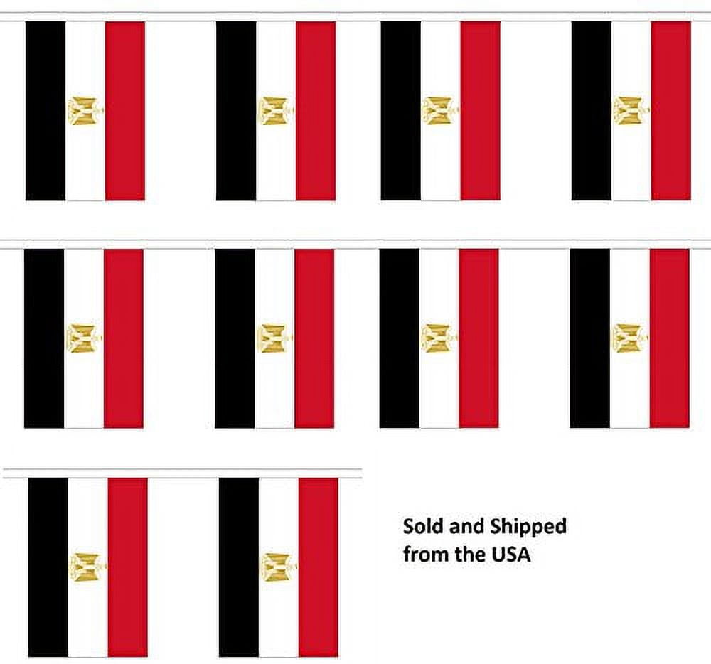 10' Egypt String Flag Party Bunting Has 10 Egyptian 6"x9" Polyester ...