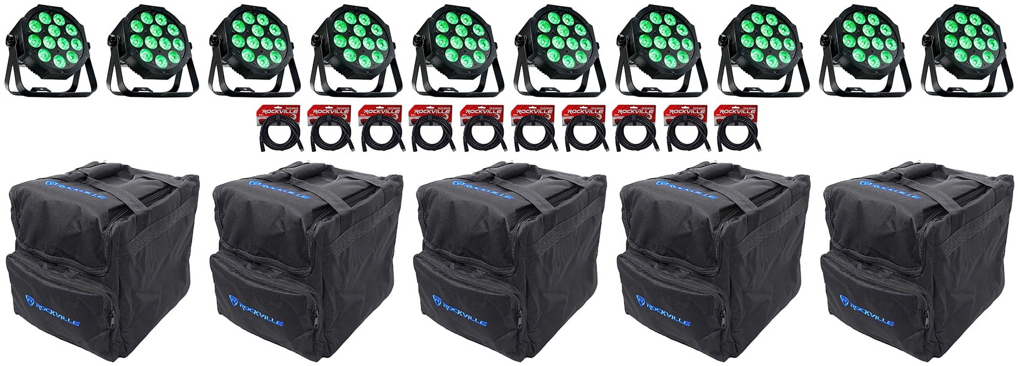 (10) Eliminator ADJ MEGA 64 PROFILE EP RGB+UV LED Par Wash Up-Lights ...