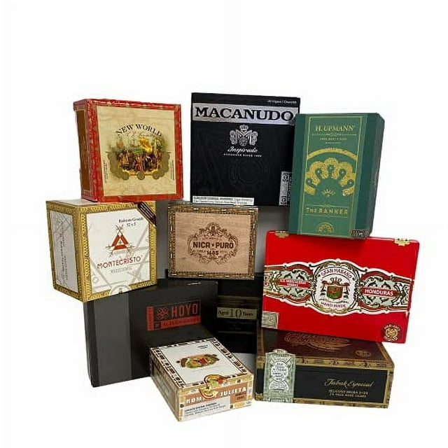 10 Empty Cigar Boxes - 5 Wooden & 5 Cardboard - Walmart.com