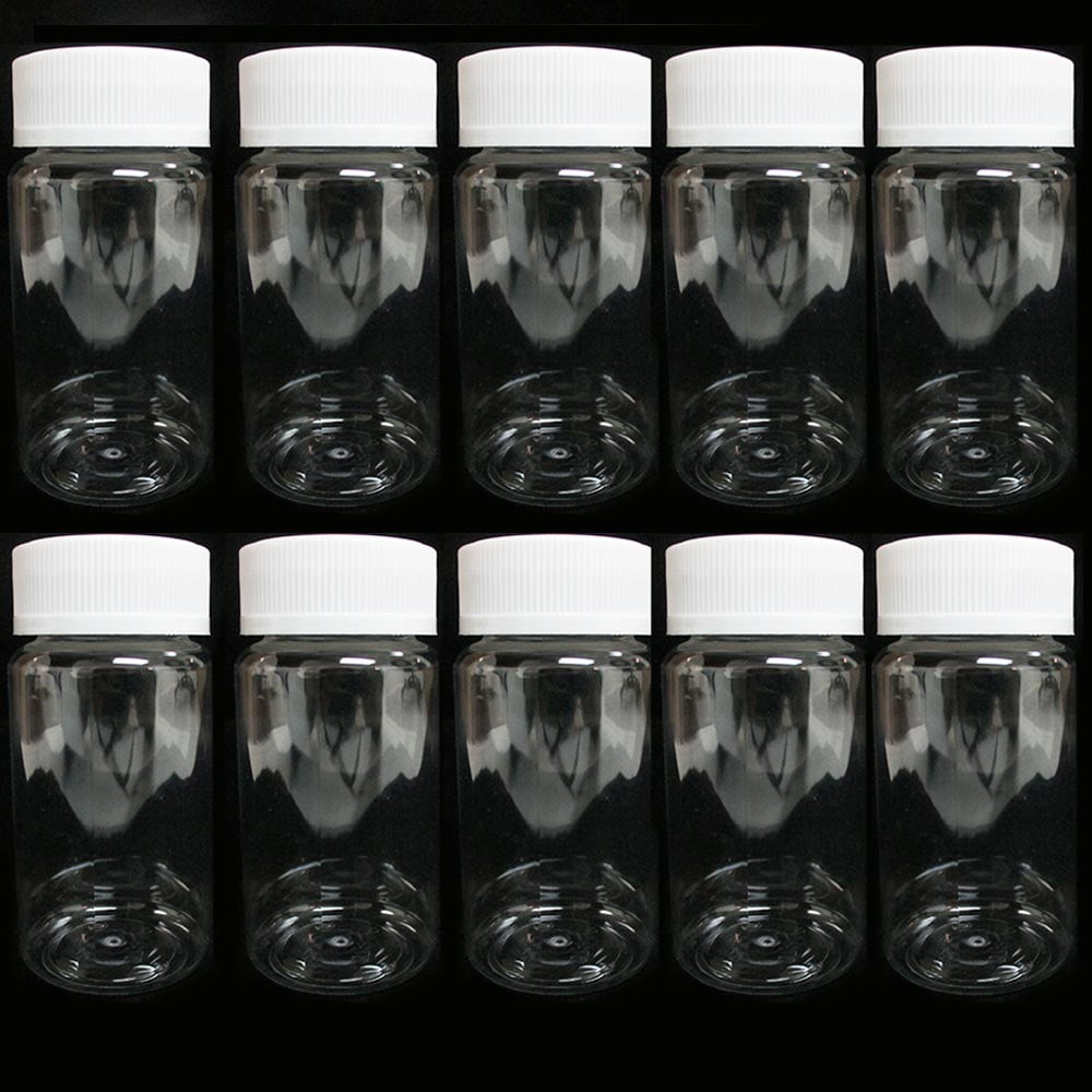 10 Empty Plastic Pill Bottles Medicine Container Vitamin Capsule Drug ...