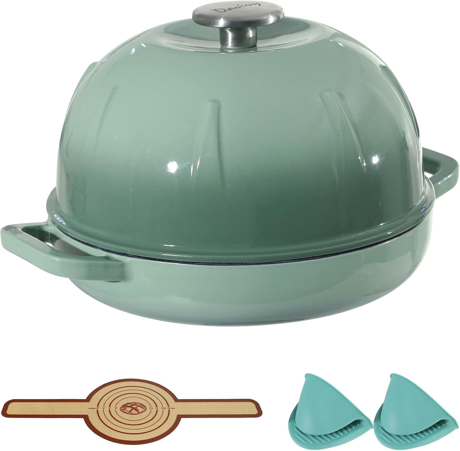 10" Enameled Cast Iron Bread Oven with Lid, Non-stick Cast Iron Bread ...