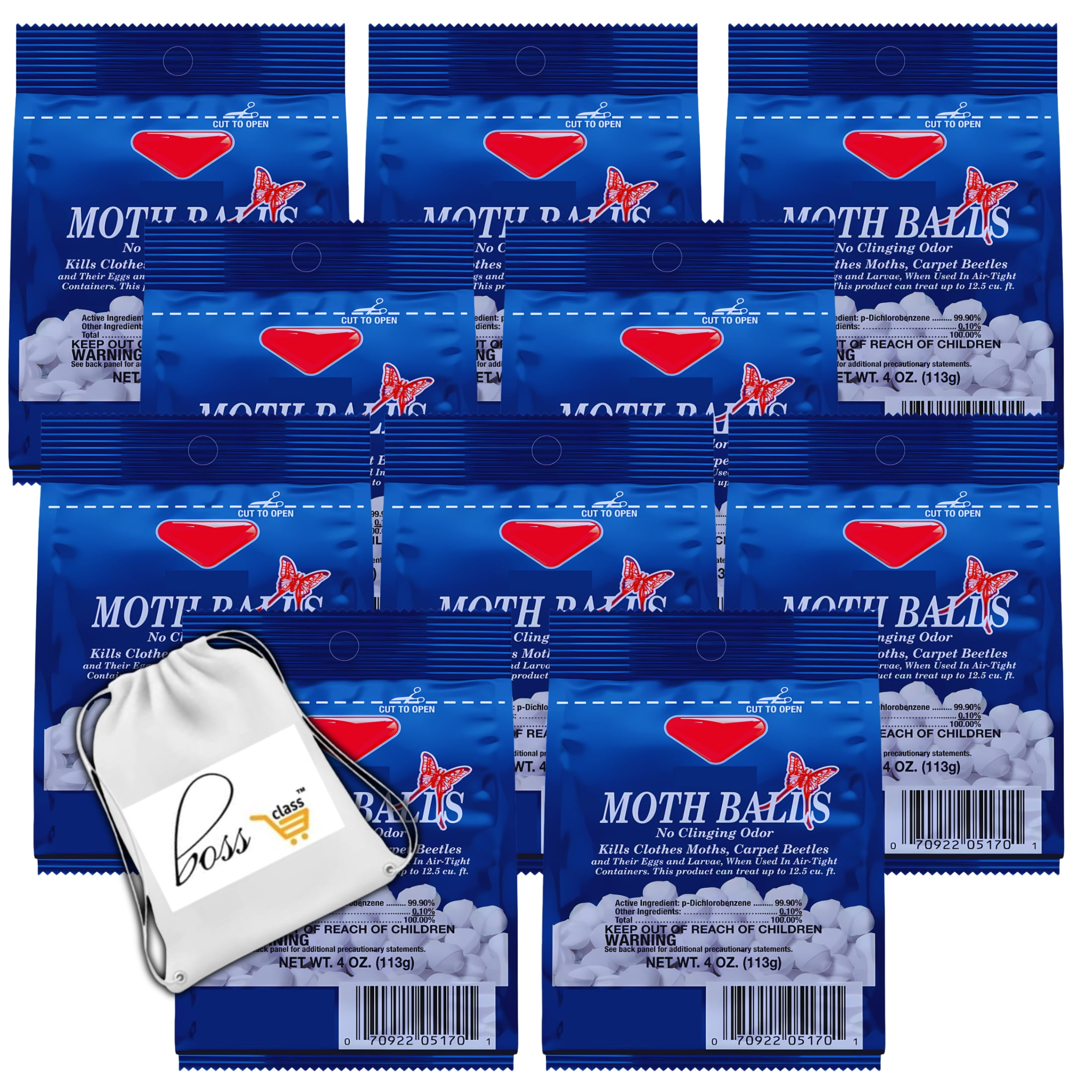 (10) Enoz M0thBalls, 4oz Bags Cabinet Closet M0th Repellent No Clinging ...