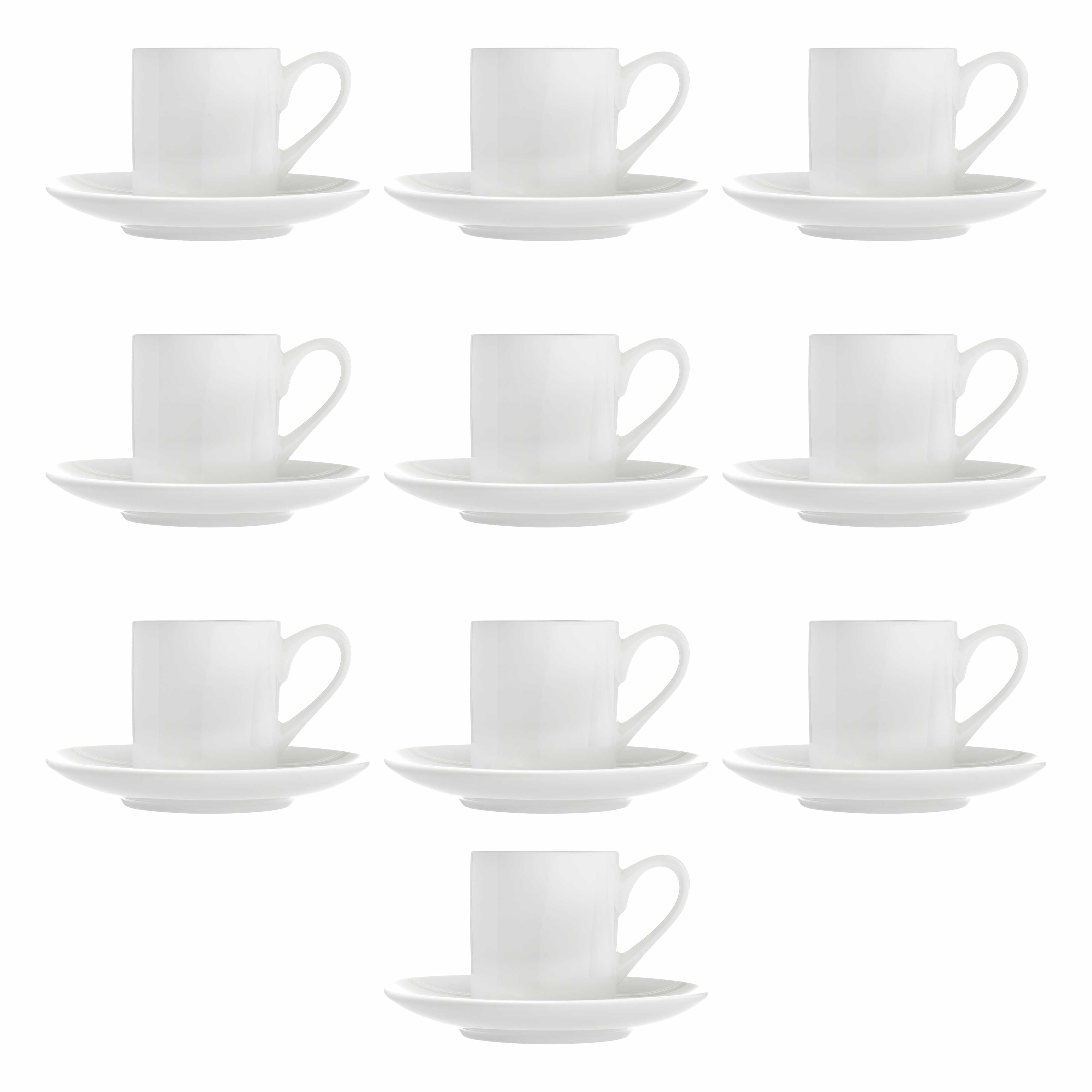 10 Espresso Cups with Saucers Set, 3 oz. - Practical, Porcelain, Coffee ...