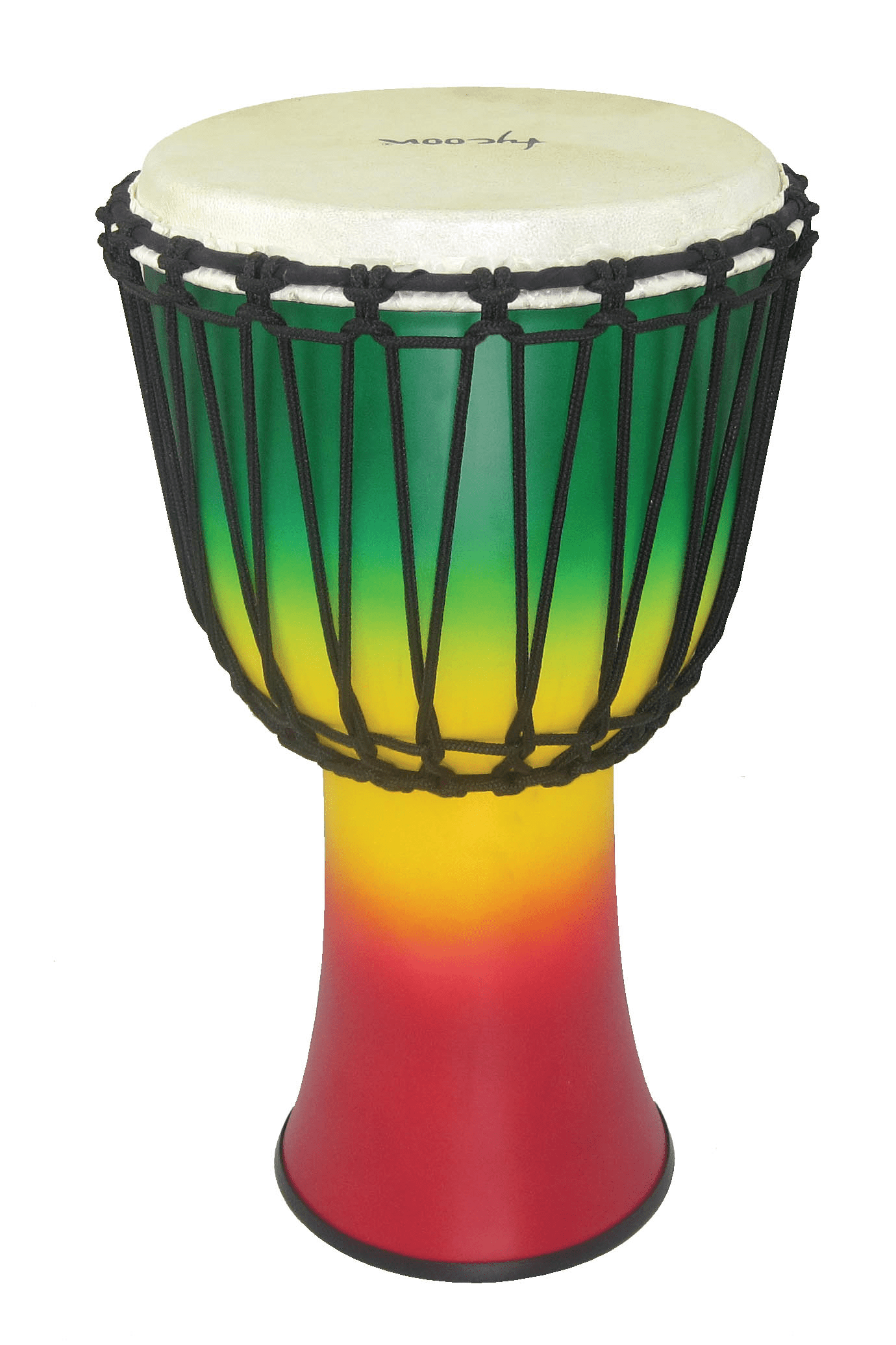 10 FIBERGLASS ROPE TUNED DJEMBE JAMAICAN COLOR FINSIH RED/YELLOW/GREEN ...
