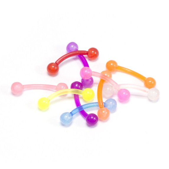 10 FLEXI Curved Barbell Cartilage Eyebrow Lip Conch Labret Lip Bridge ...