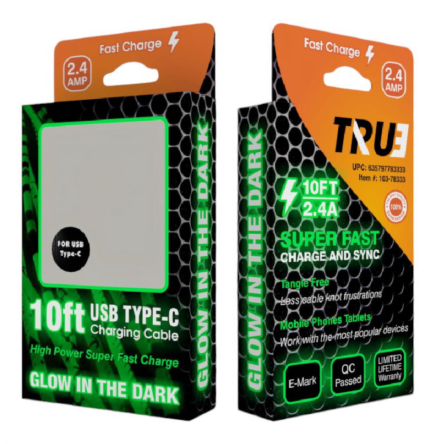 10 FOOT GLOW CABLE USBA to USBC - Walmart.com