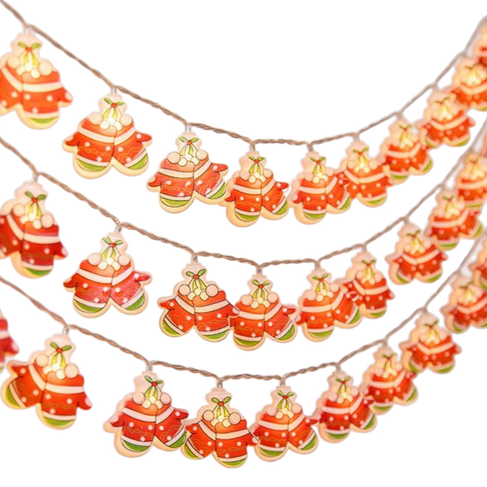 10 FT 20 LED Christmas String Lights Decorations Gingerbread Man Candy ...