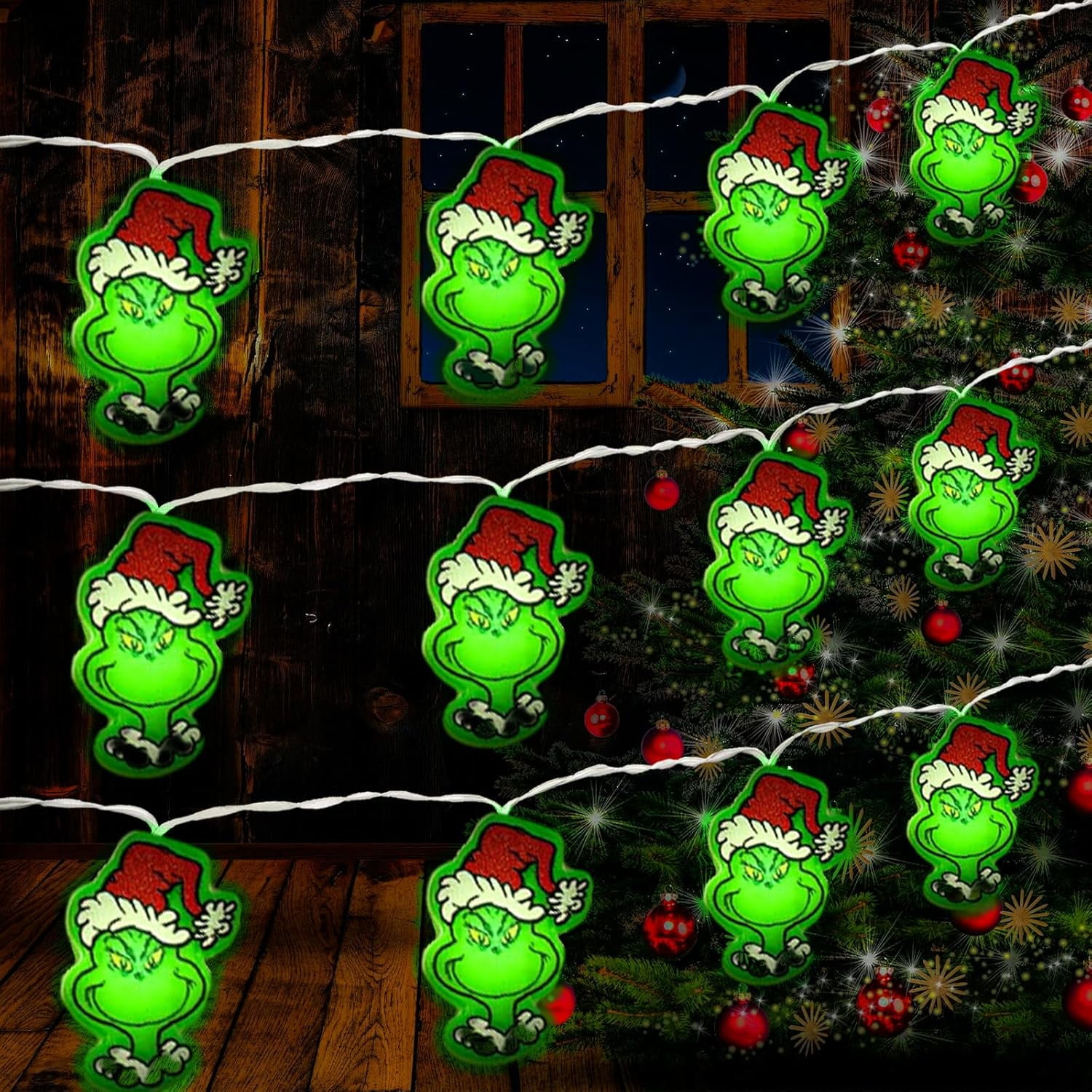 10 FT 30 LEDs Grinch Battery Powered String Lights - Indoor/Outdoor ...