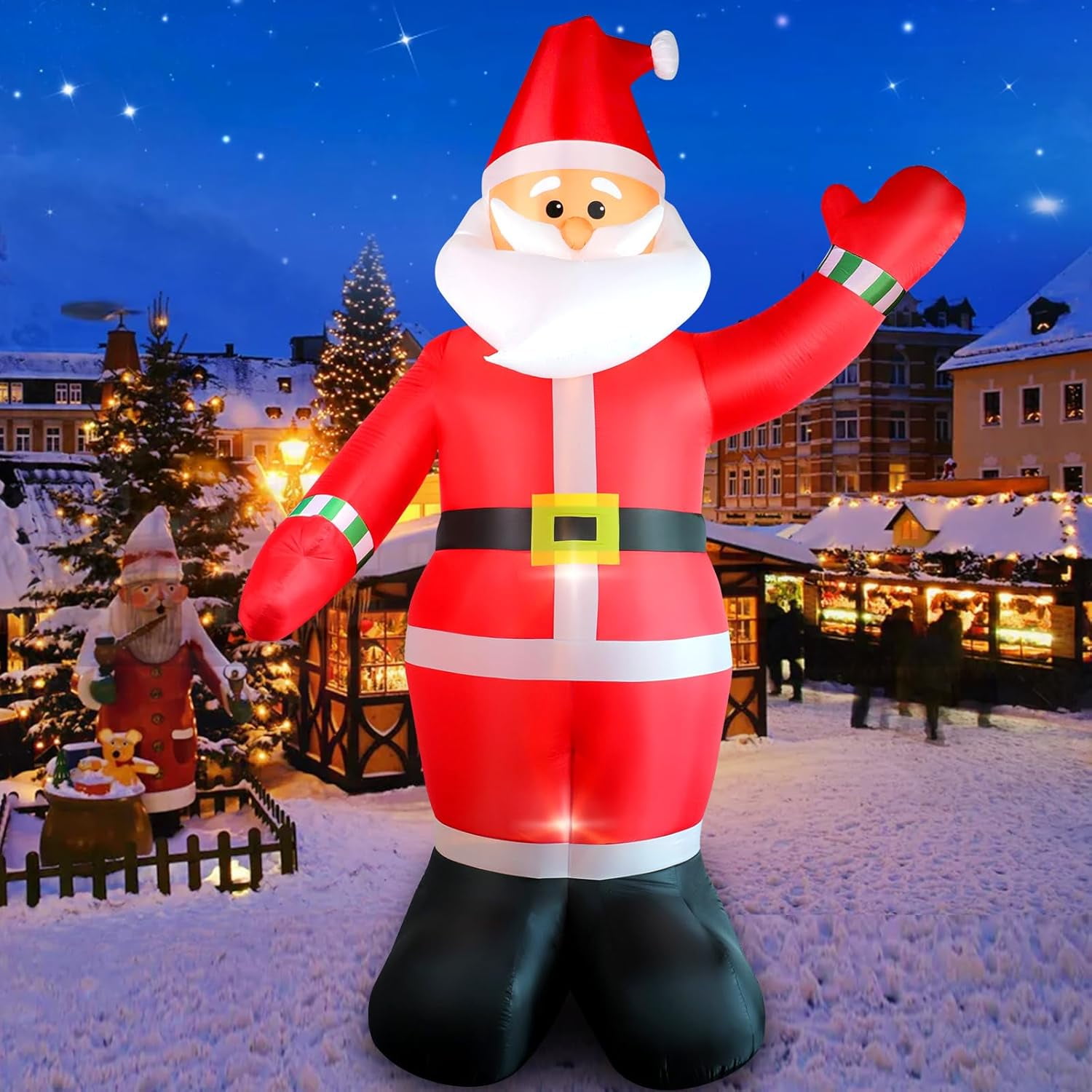 10 FT Christmas Inflatable Santa Claus Outdoor Decoration, Huge Xmas ...