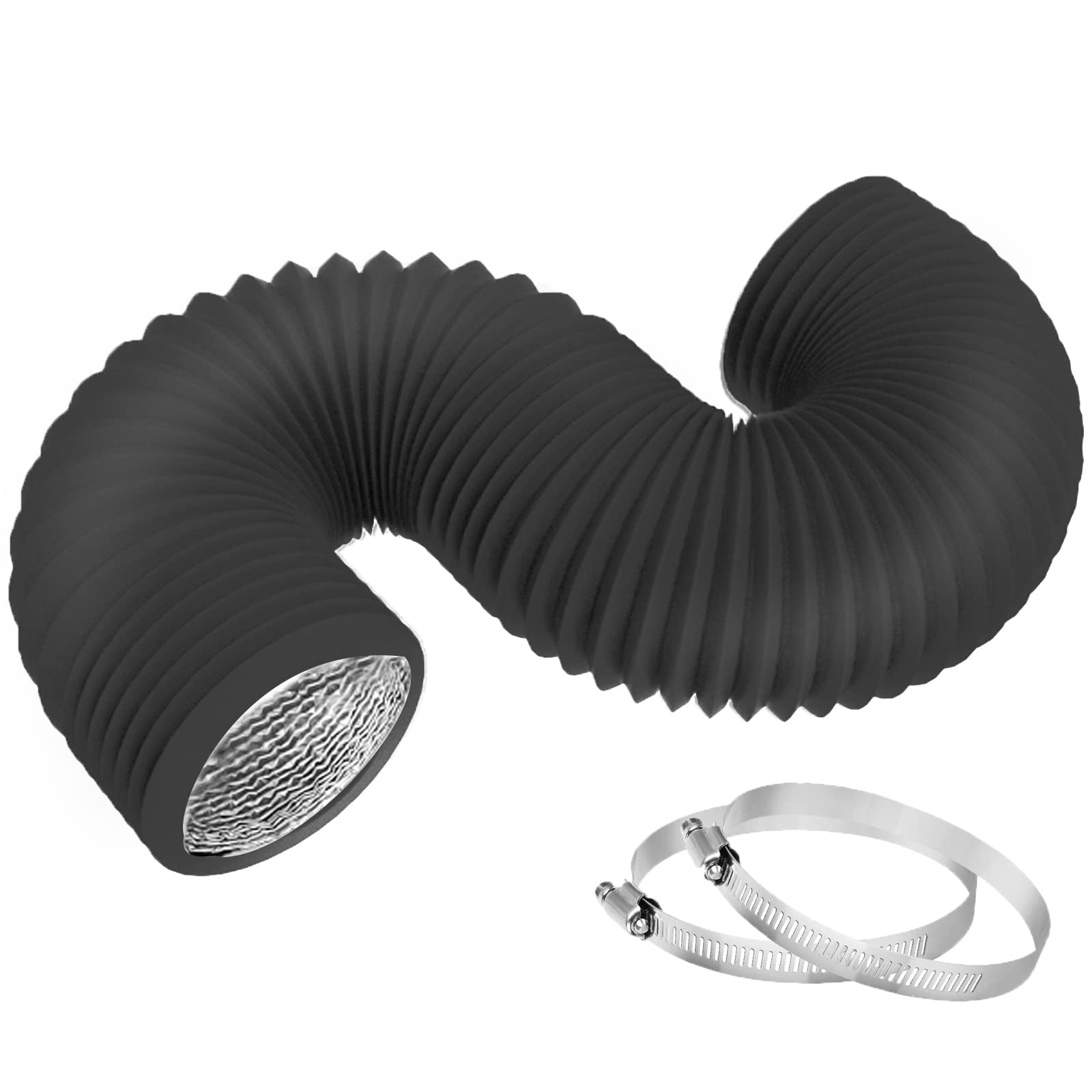 10 FT Dryer Vent Hose, 4-Inch Diameter Flexible Insulated Air Ducting ...