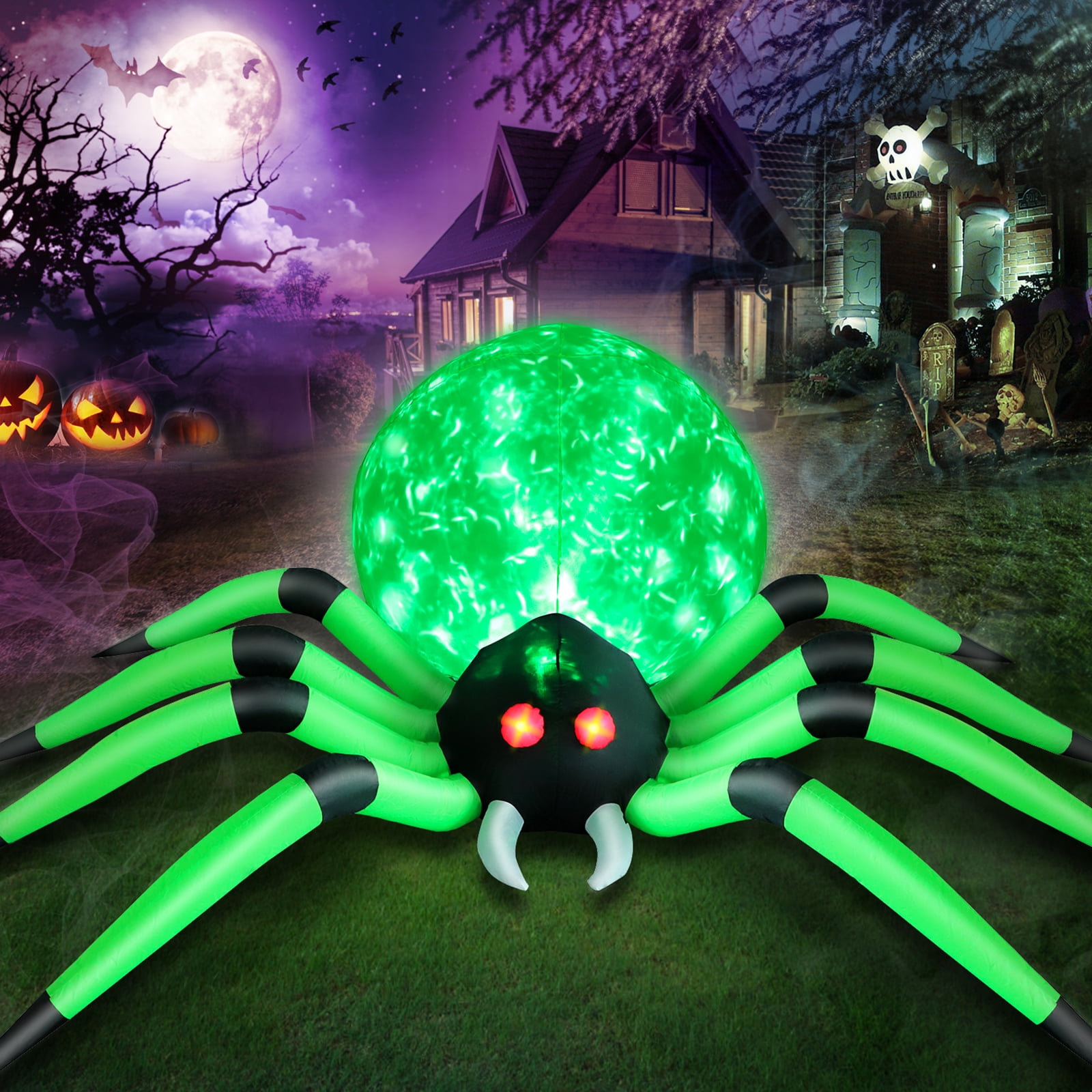 10 FT Halloween Inflatable Spider Outdoor Decorations for Yard, Blow Up ...