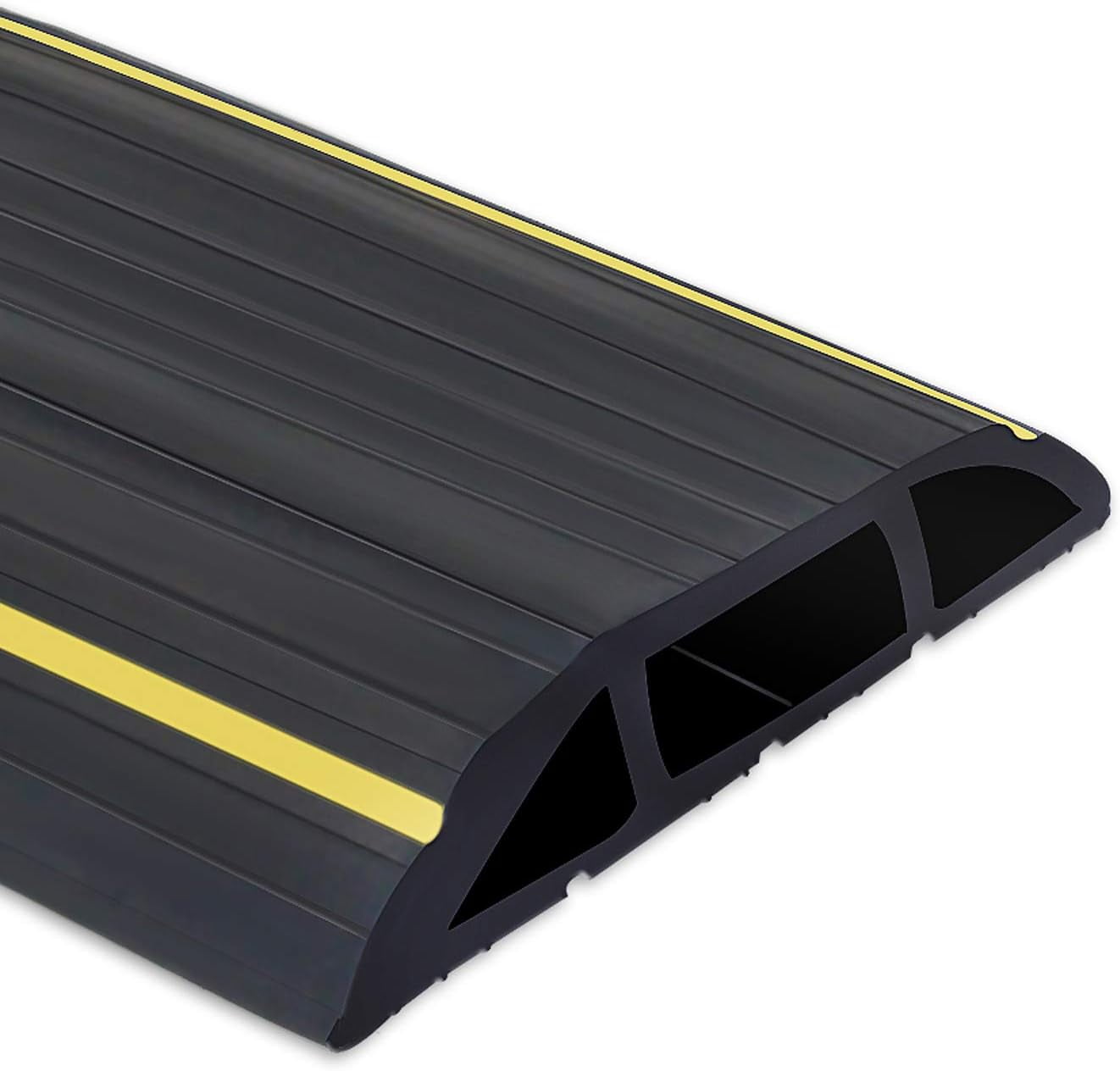 10 FT Heavy Duty Floor Cord Cover Cable Protector, 3 Channels Protect ...