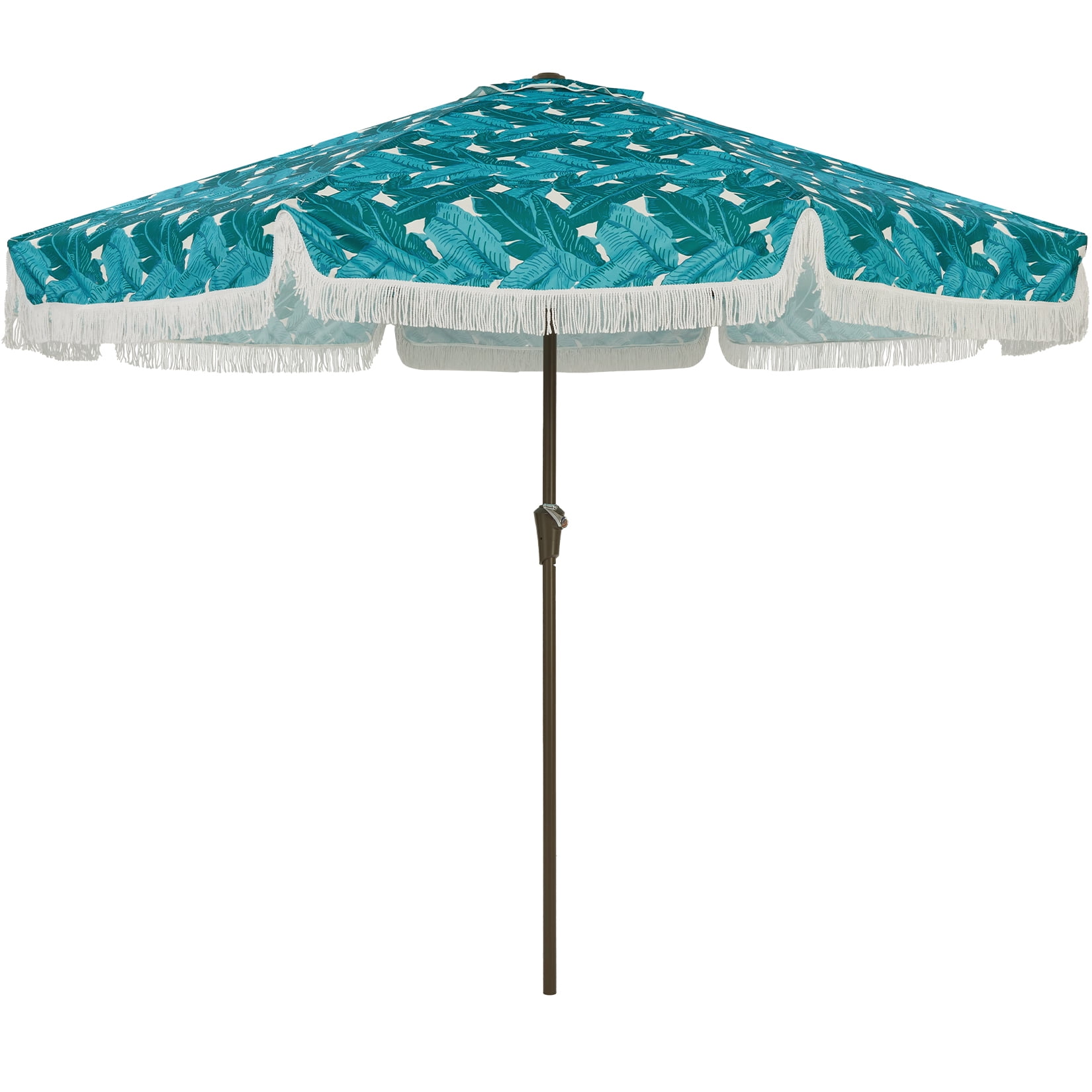10 FT Patio Umbrella with 8 Fiberglass Ribs, Crank Lift, One-Button ...