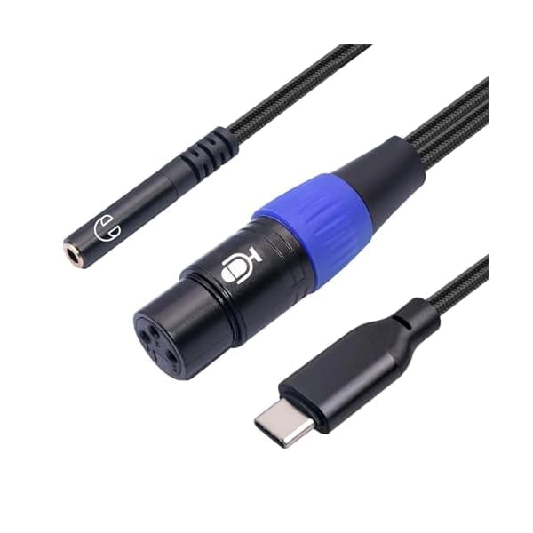 10 FT USB C to XLR Female Microphone Cable 3.5mm (1/8) Female Stereo ...