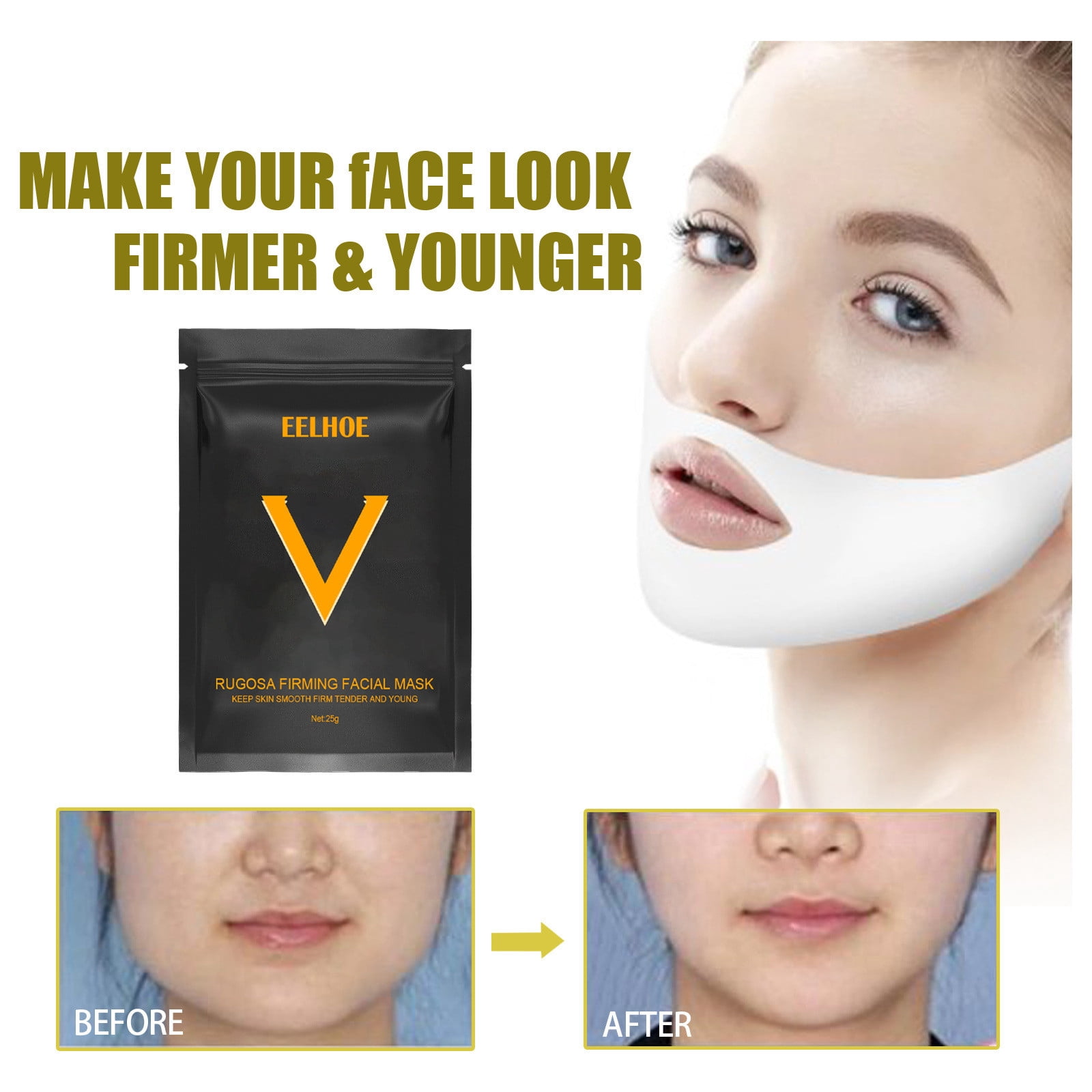 Under 10, Face Lifting Firming Mask, Double Chin Reduction, 25ML Serum ...