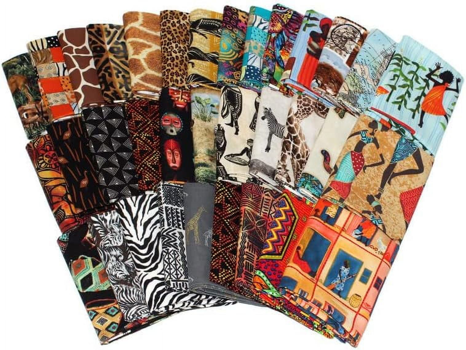 10 Fat Quarters - Africa African Fat Quarter Bundle Animals Lions ...