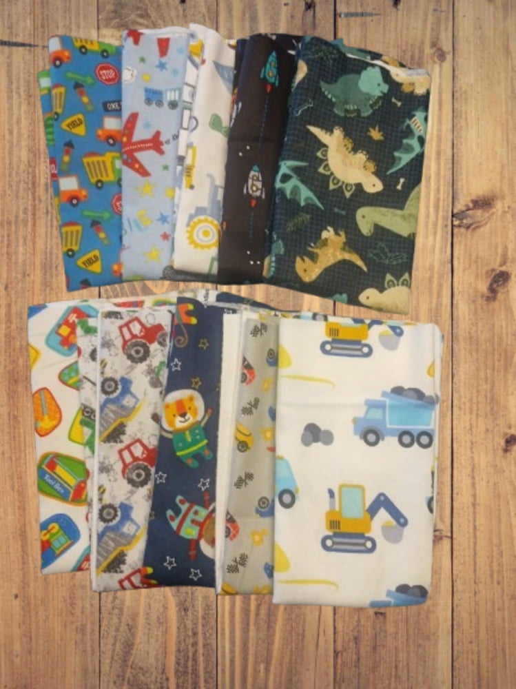 10 Fat Quarters - Assorted Blue Flannel Fat Quarter Bundle - Walmart.com