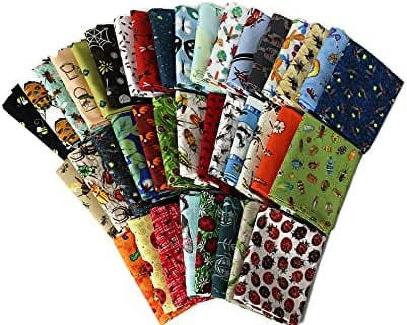 10 Fat Quarters - Assorted Bugs Insects Creepy Crawlies Beetles Moths ...