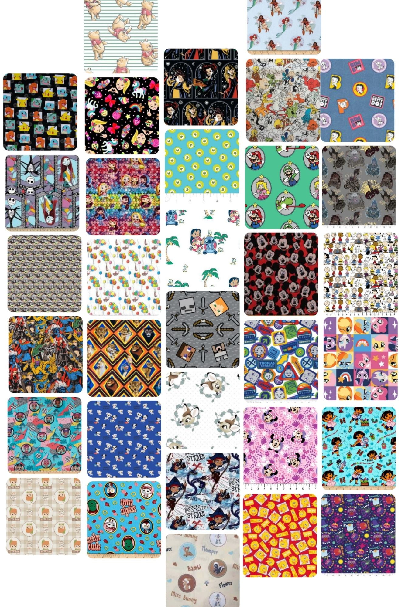 10 Fat Quarters - Assorted Character Fat Quarter Bundle Set - Walmart.com