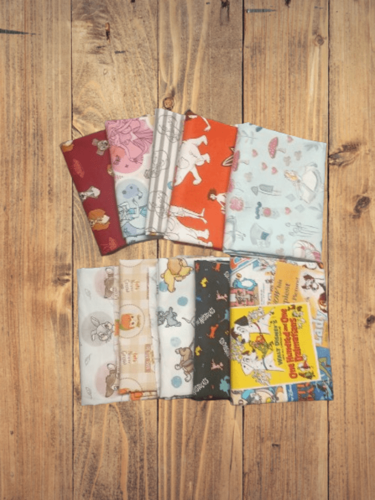 10 Fat Quarters - Assorted Disney Classic Characters Cotton Fat Quarter ...
