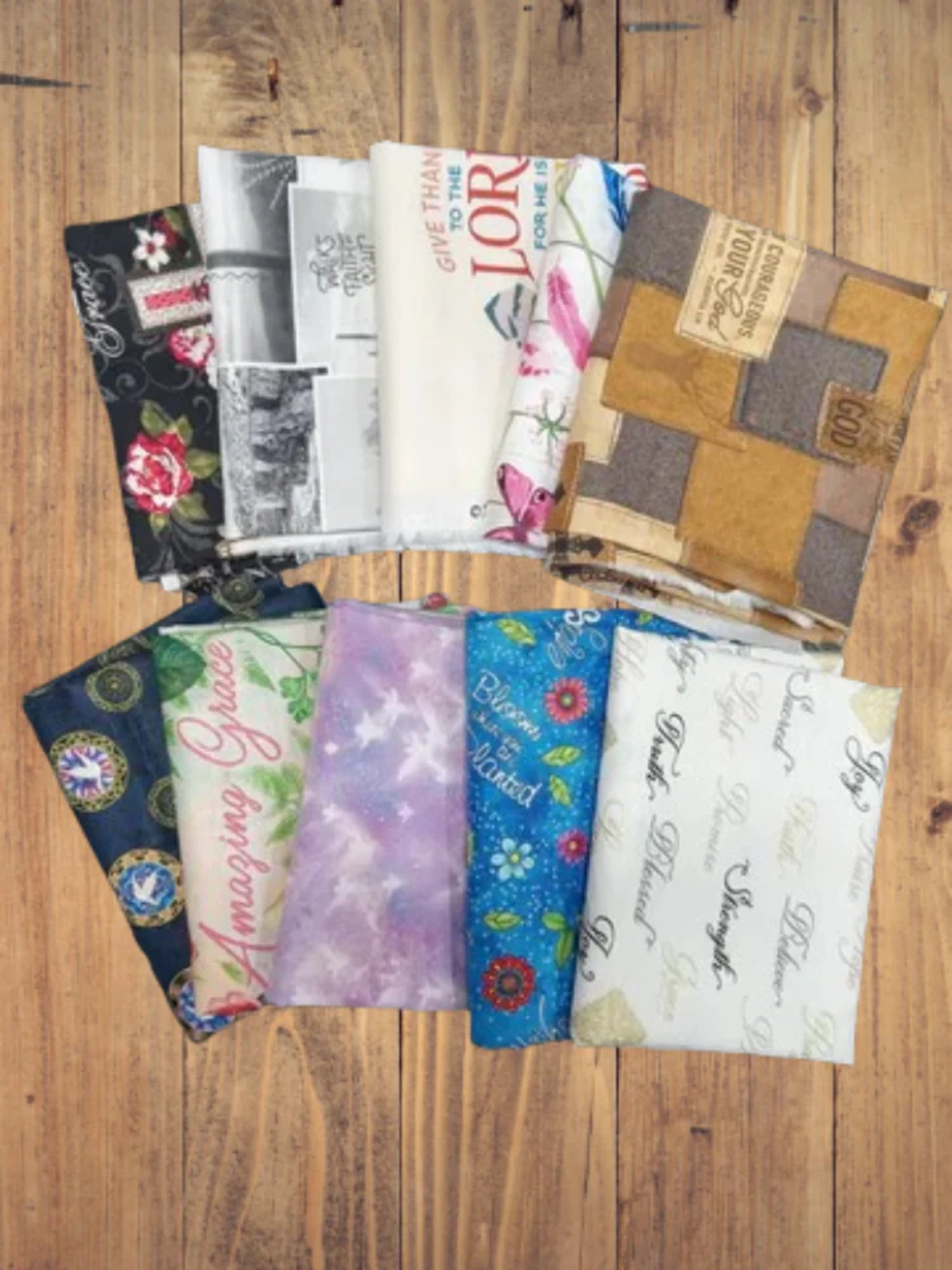 10 Fat Quarters - Assorted Faith Religious Fat Quarter Bundle - Walmart.com